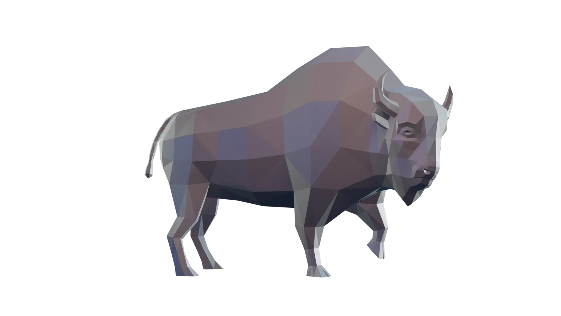 Characters & Creatures STL Download - Low Poly Bisonby RyKa 3D