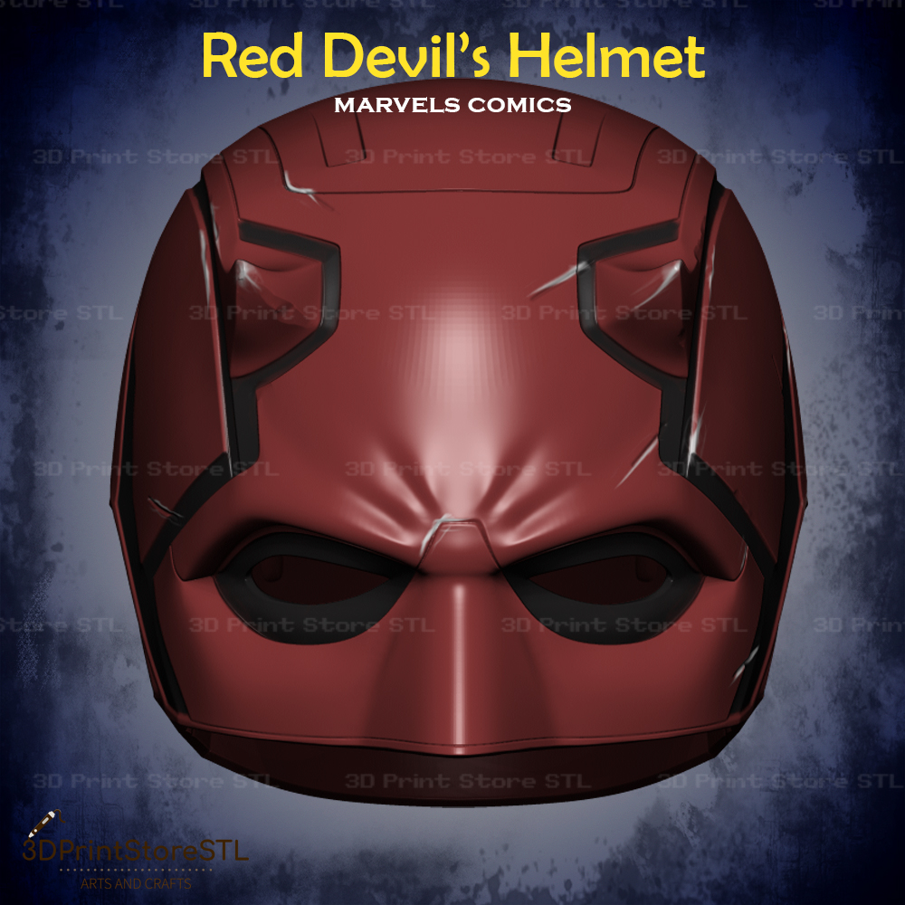 Red Devil Helmet Cosplay Marvel Comics - STL File | 3D models download ...