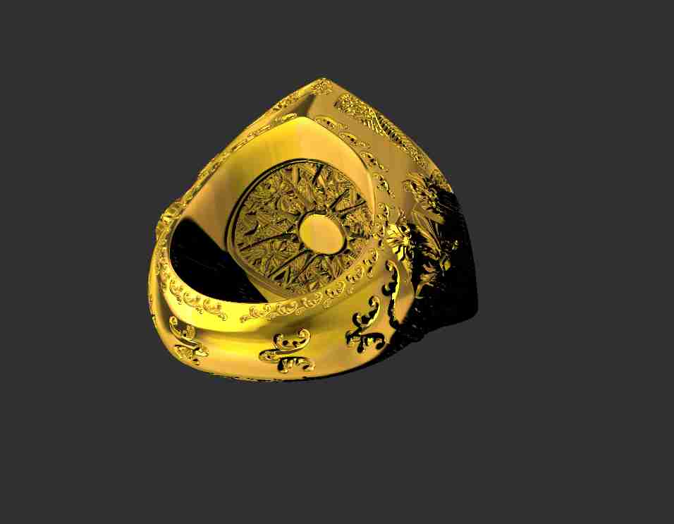 Men's signet ring with dragon | 3D models download | Creality Cloud