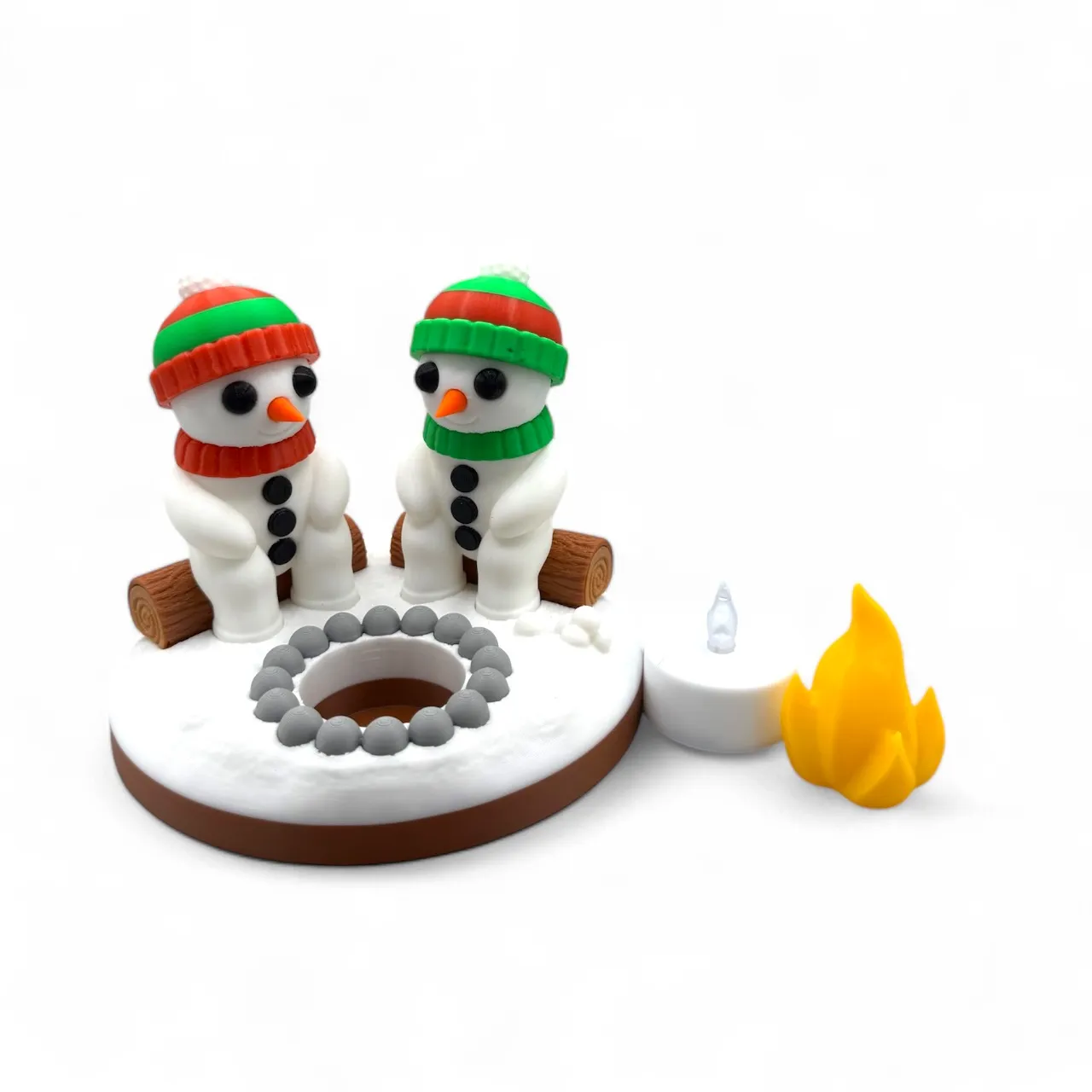 Home Decorations & Ornaments STL Download - Snowman Campfire Scene ...