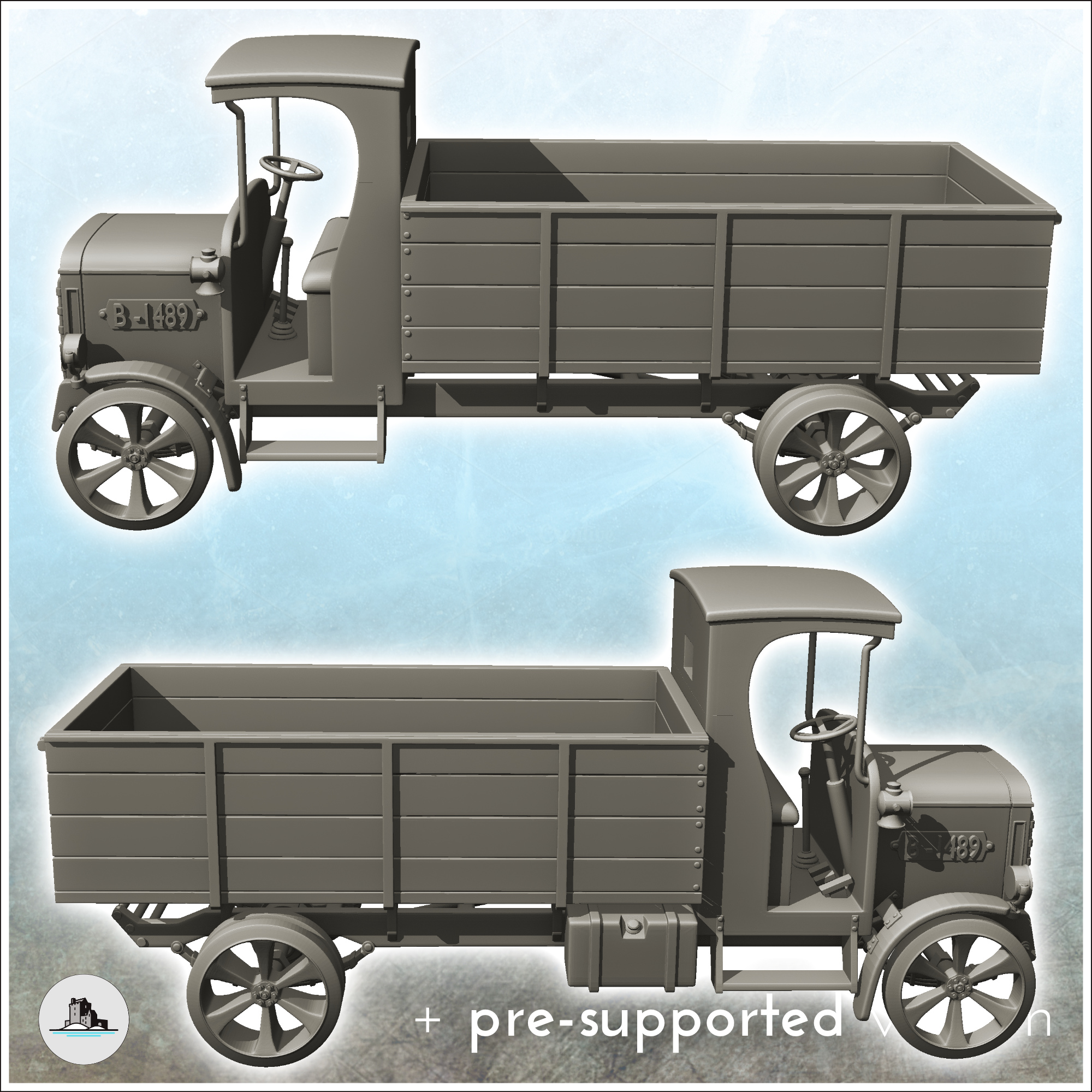 1915 Daimler B-Type Lorry - terrain WW1 scenery historical | 3D models ...