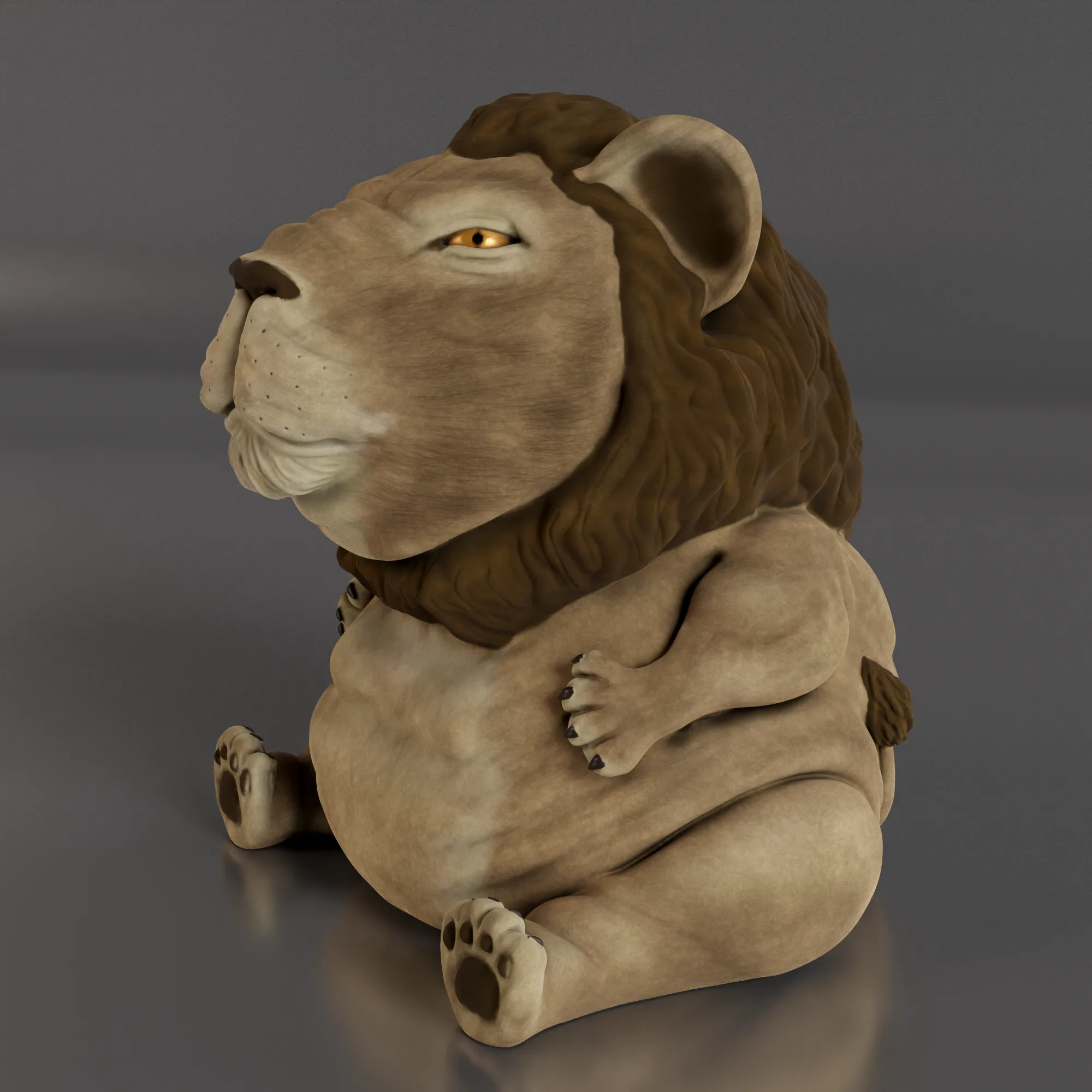 Characters & Creatures STL Download - OVERWEIGHT LIONby MirDraft