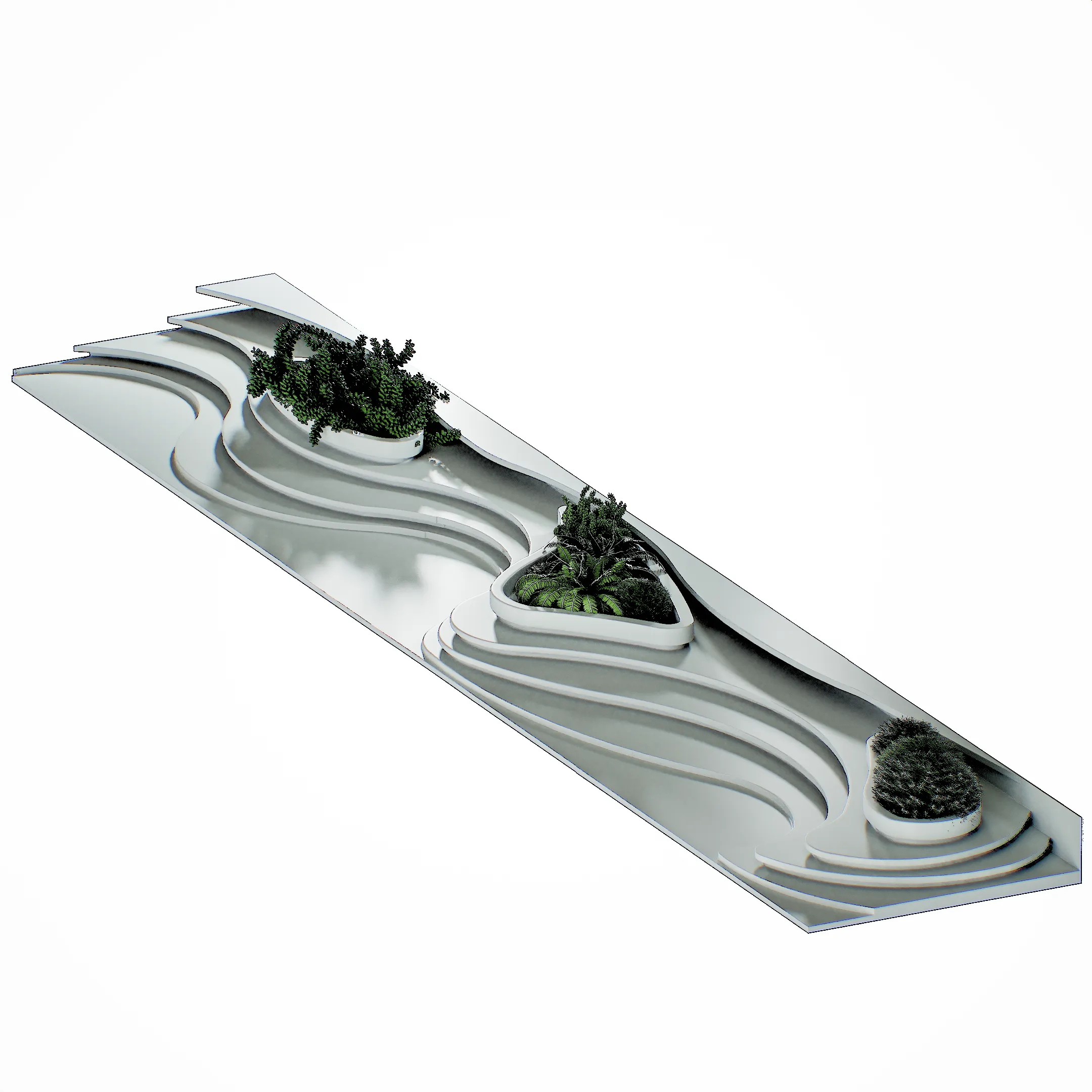 Home Decorations & Ornaments STL Download - Modern pot planter steps ...