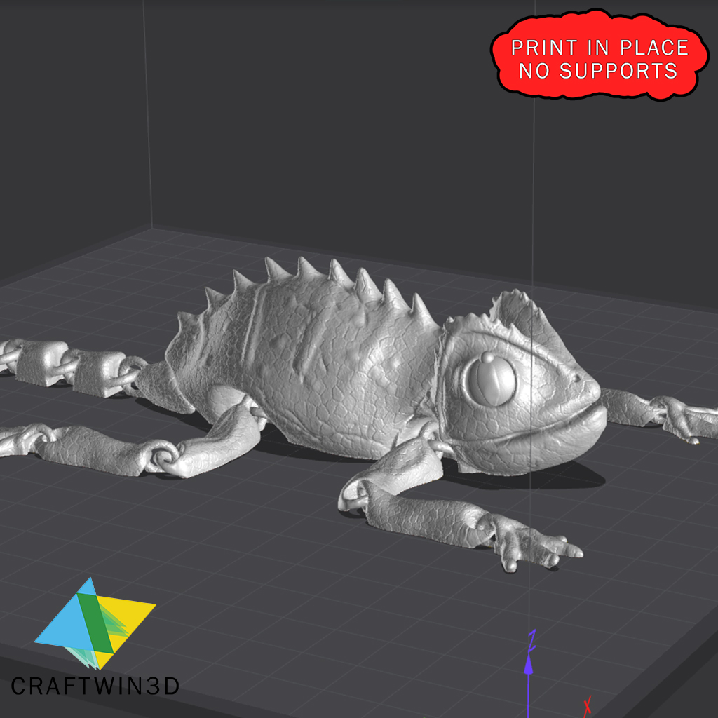 ARTICULATED CHAMELEON 3D MODEL: MOVEABLE HANDS AND TAIL! | 3D models ...