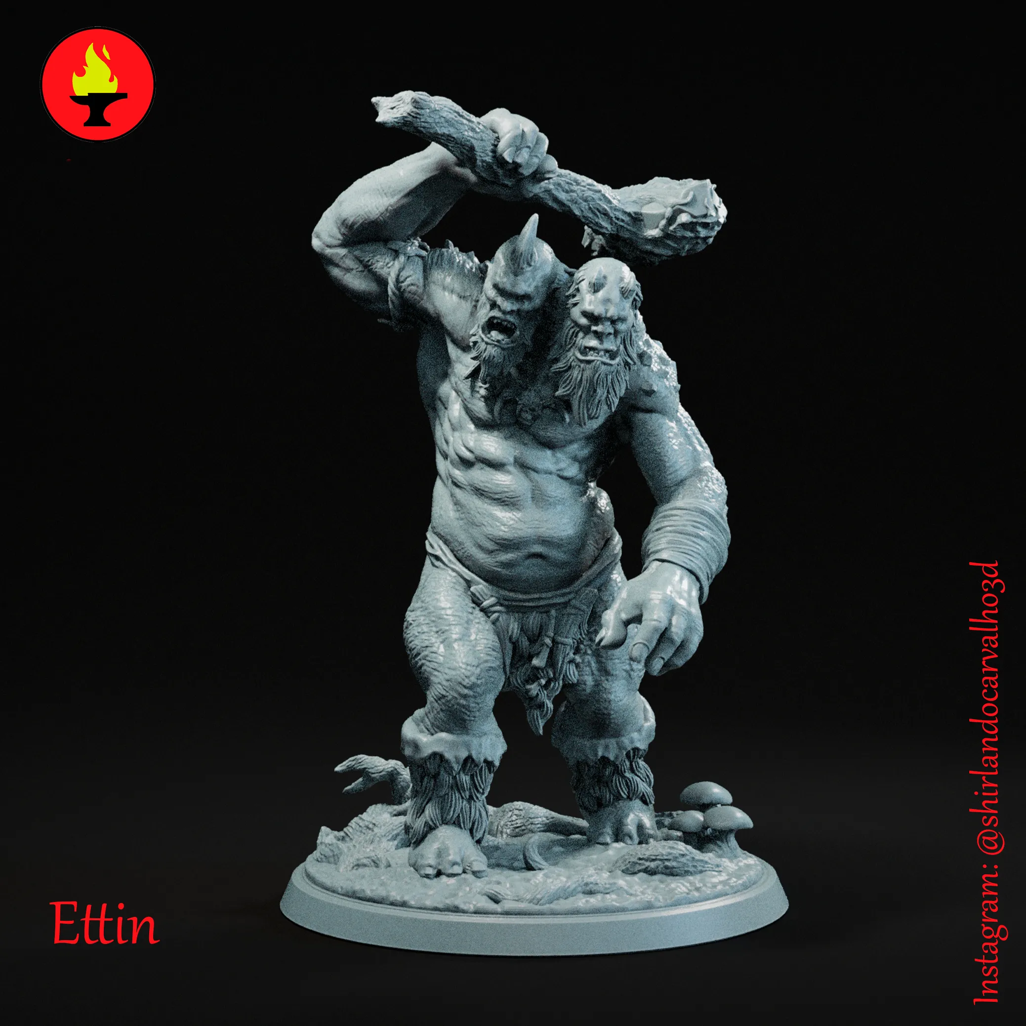 Characters & Creatures STL Download - Ettin Miniatureby Evil Forge Figures