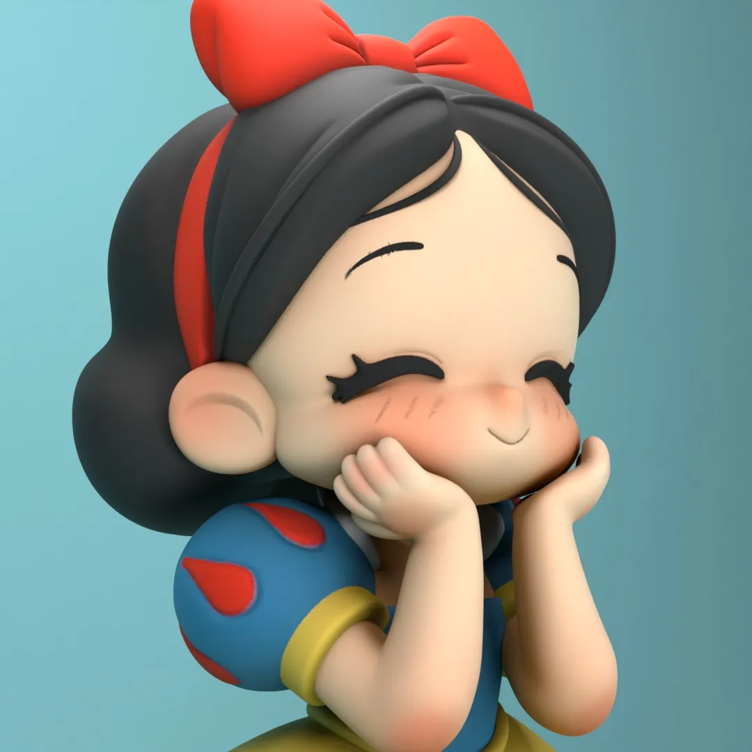 Free Characters & Creatures STL Download - Snow white chibiby Papermoon3D