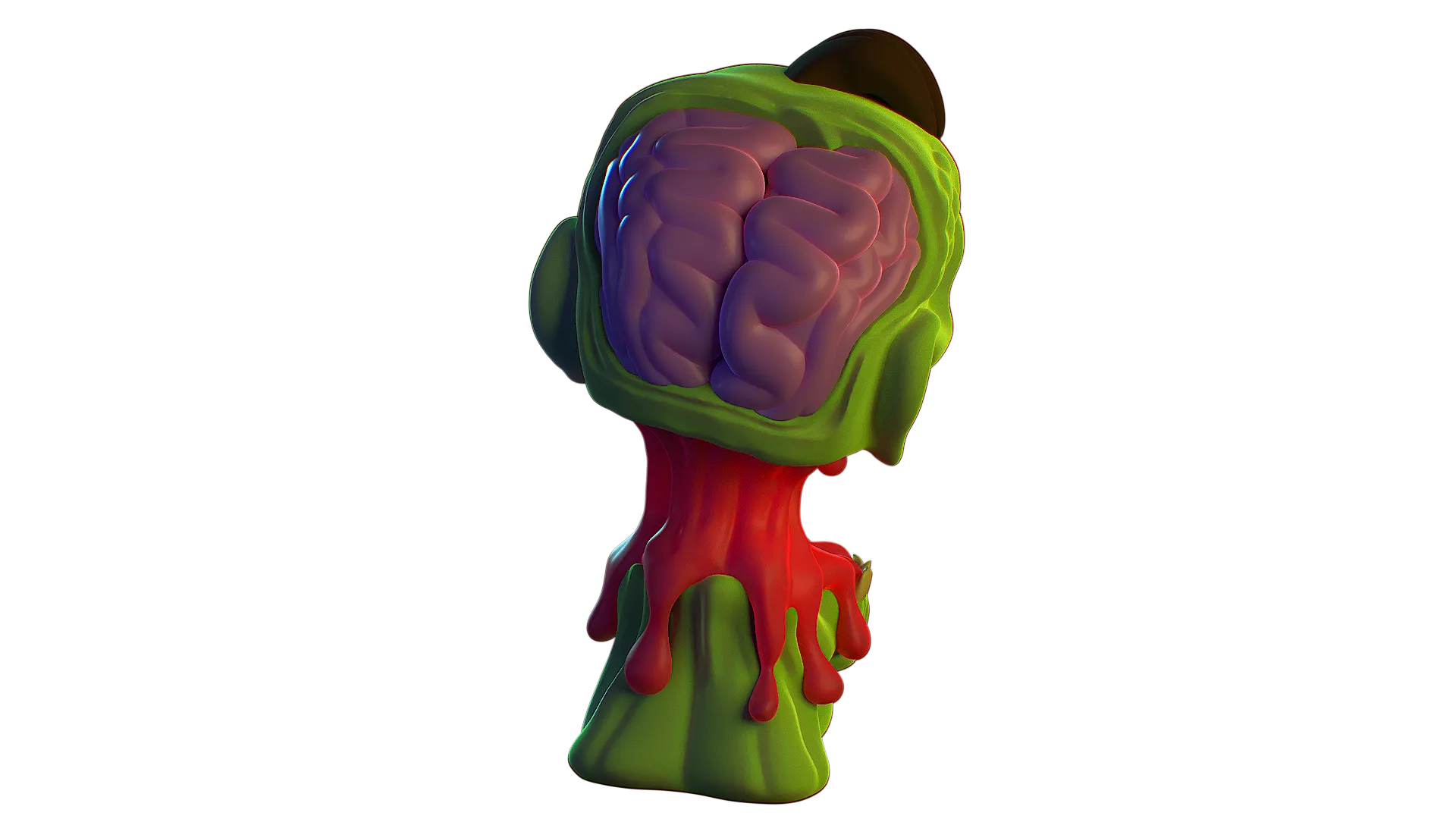 Free Sculptures & Artworks STL Download - Melting Zombie Head ...