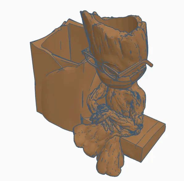 Characters & Creatures STL Download - nerd Groot desk plant potby sebudex