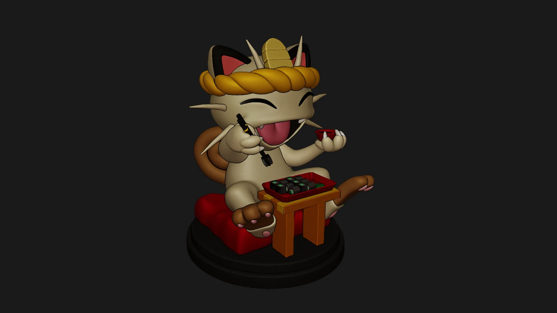 Characters & Creatures STL Download - chef meowth - Pokemonby Jlo3d