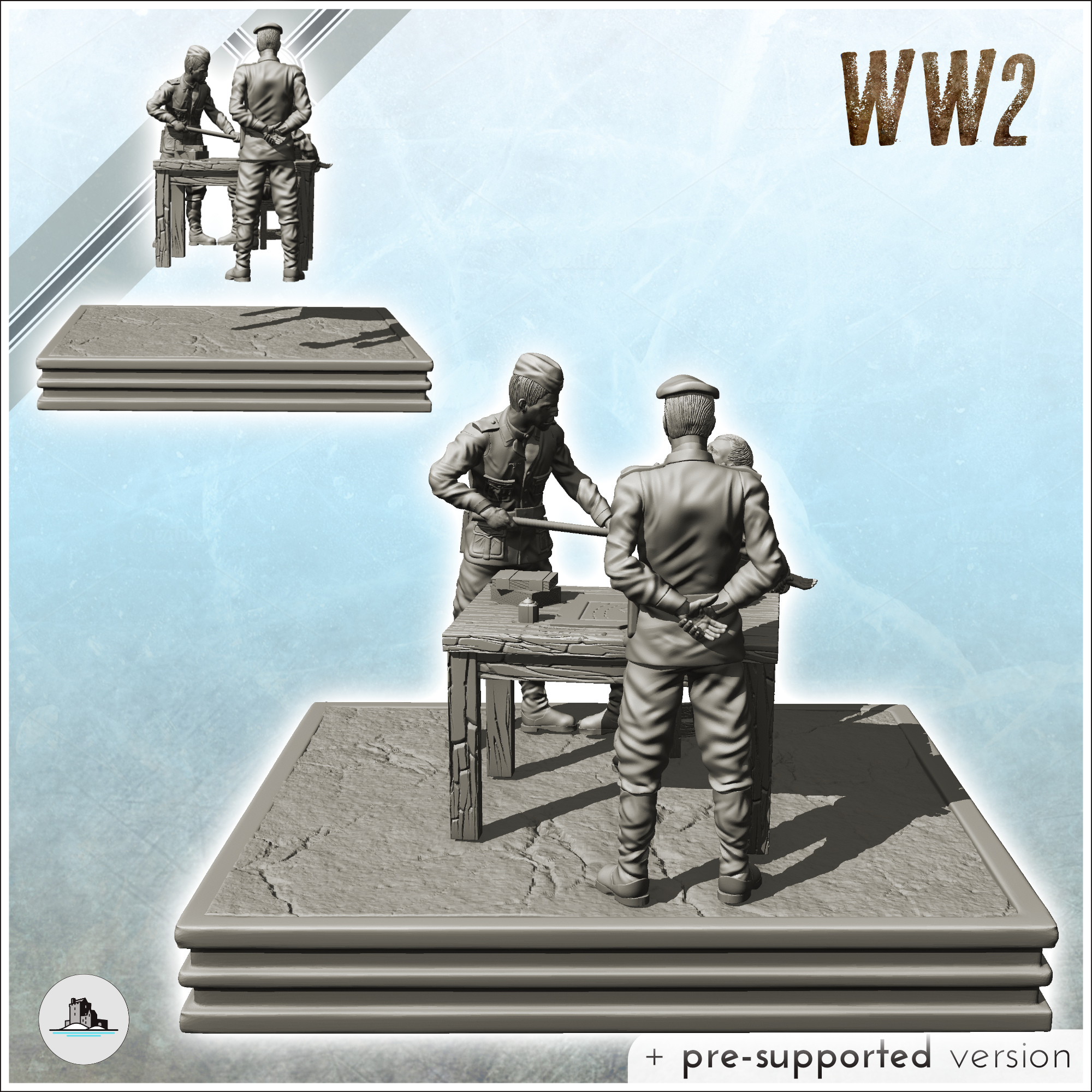 Interrogation scene with German soldier (7) - WW2 | 3D models download ...