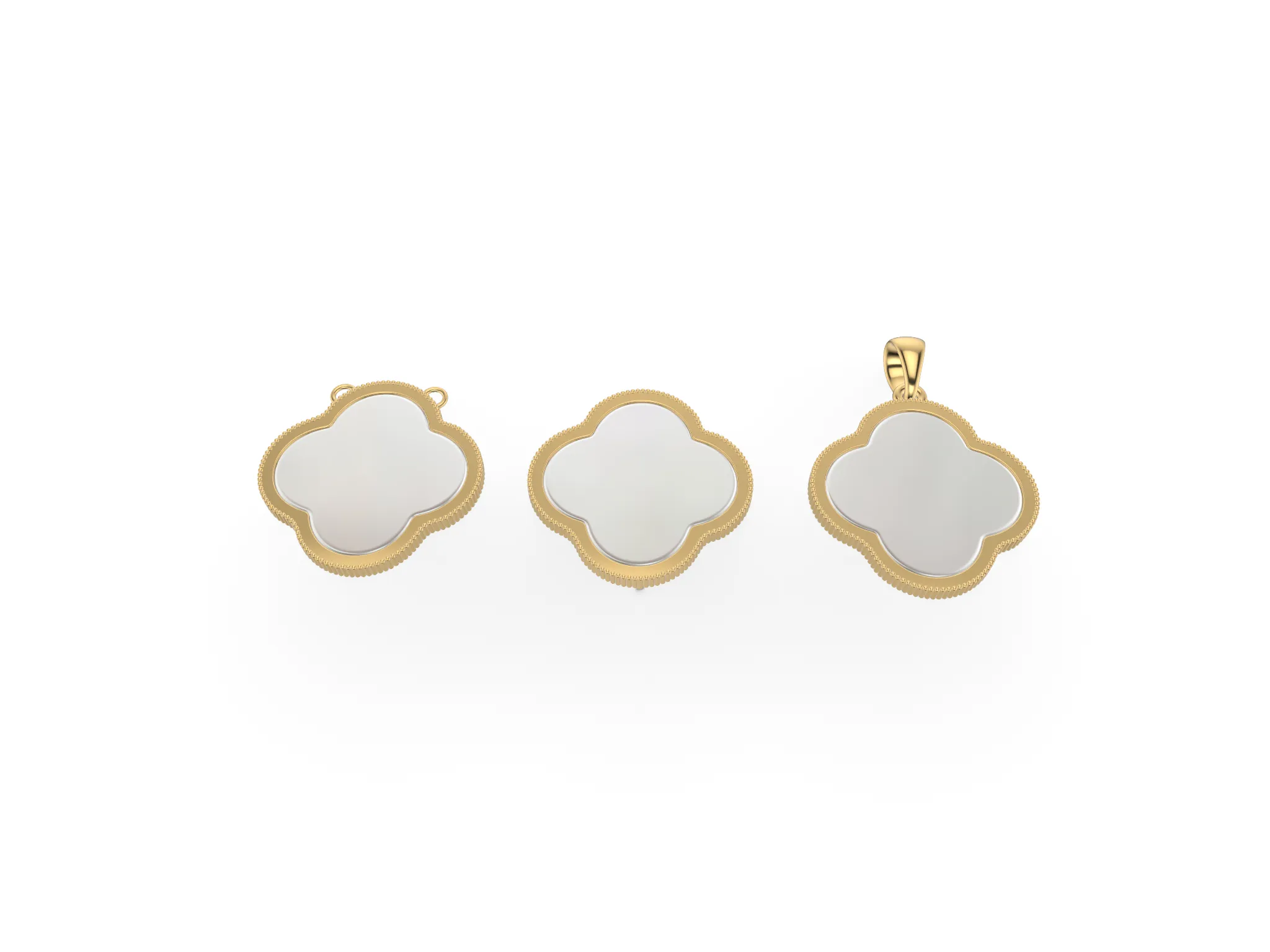 Jewelry & Accessories STL Download - Clover Design Necklace Earrings ...