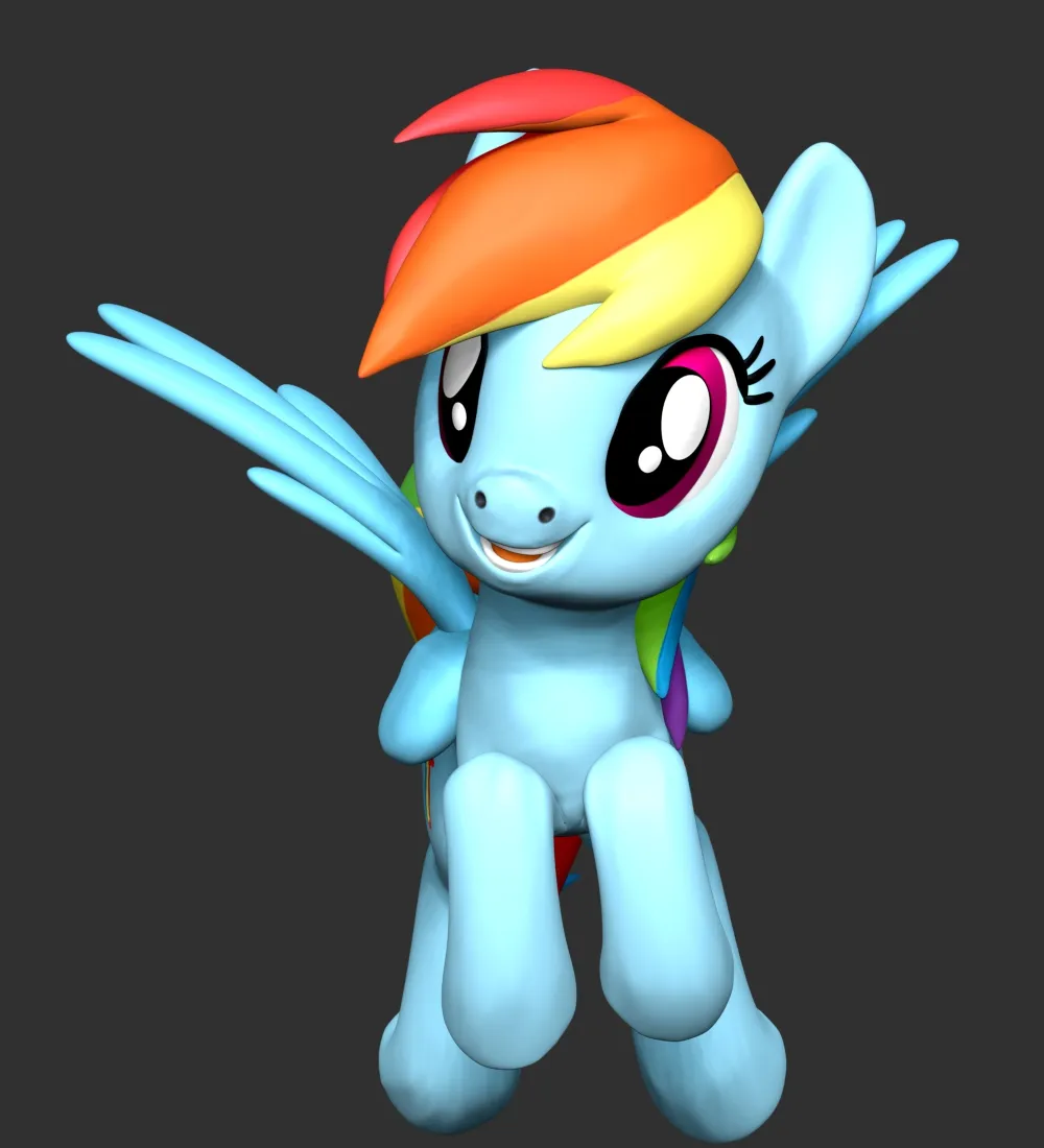 Characters & Creatures STL Download - Rainbow Dash - My Little Ponyby ...