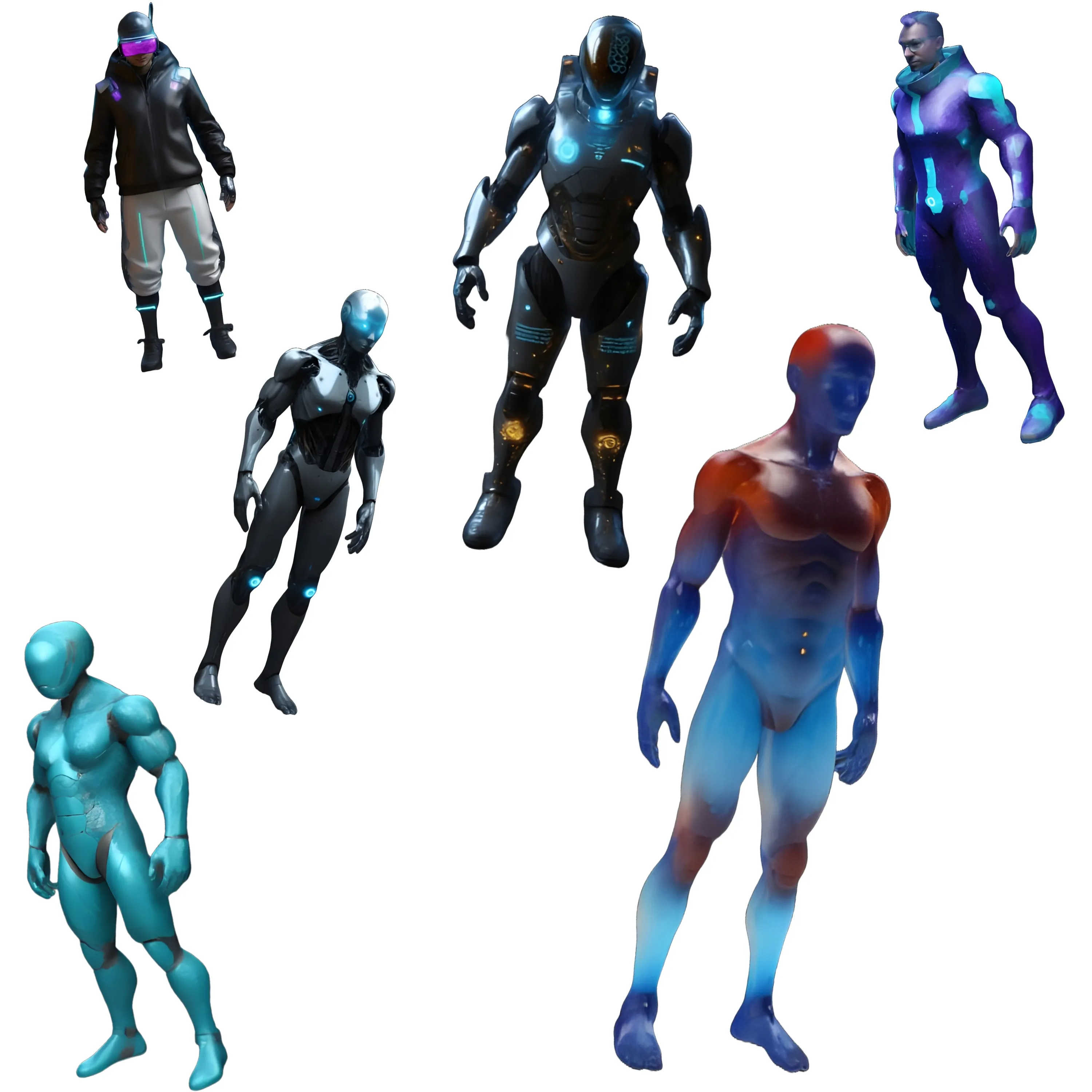 Characters & Creatures STL Download - Cyber Squad Character ...