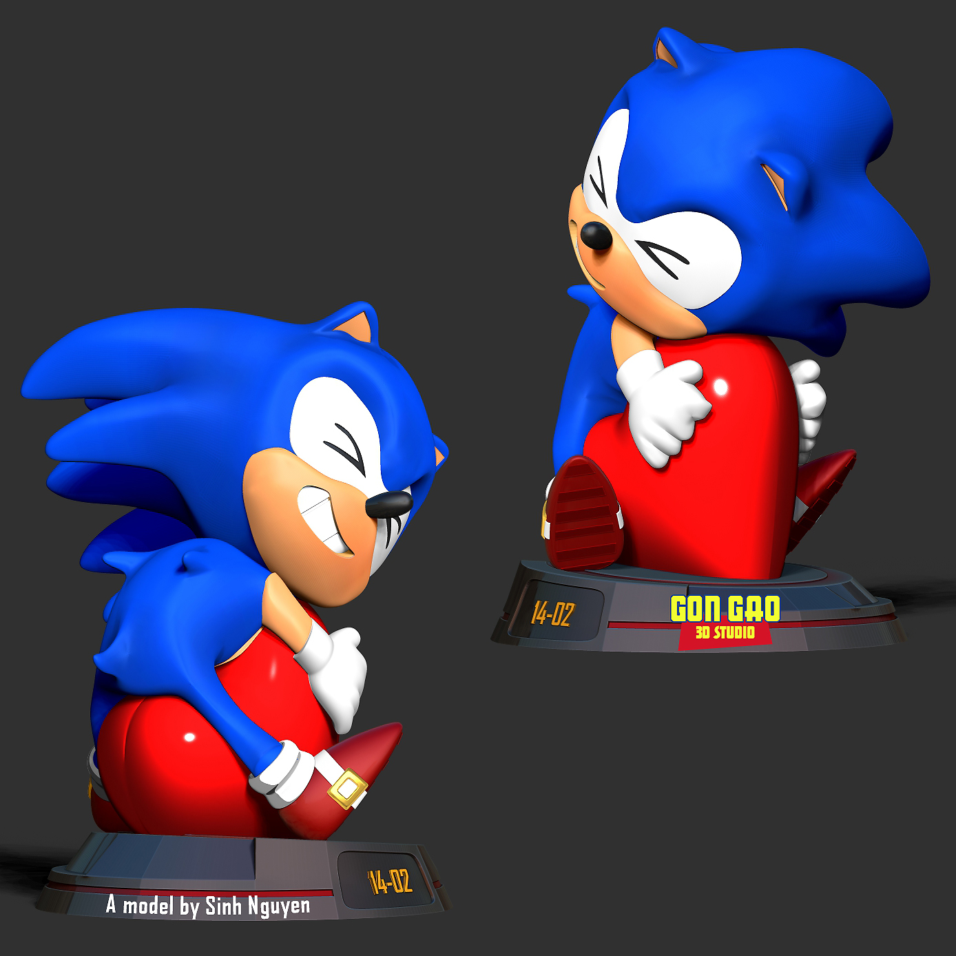 Kid Sonic holds red heart | 3D models download | Creality Cloud