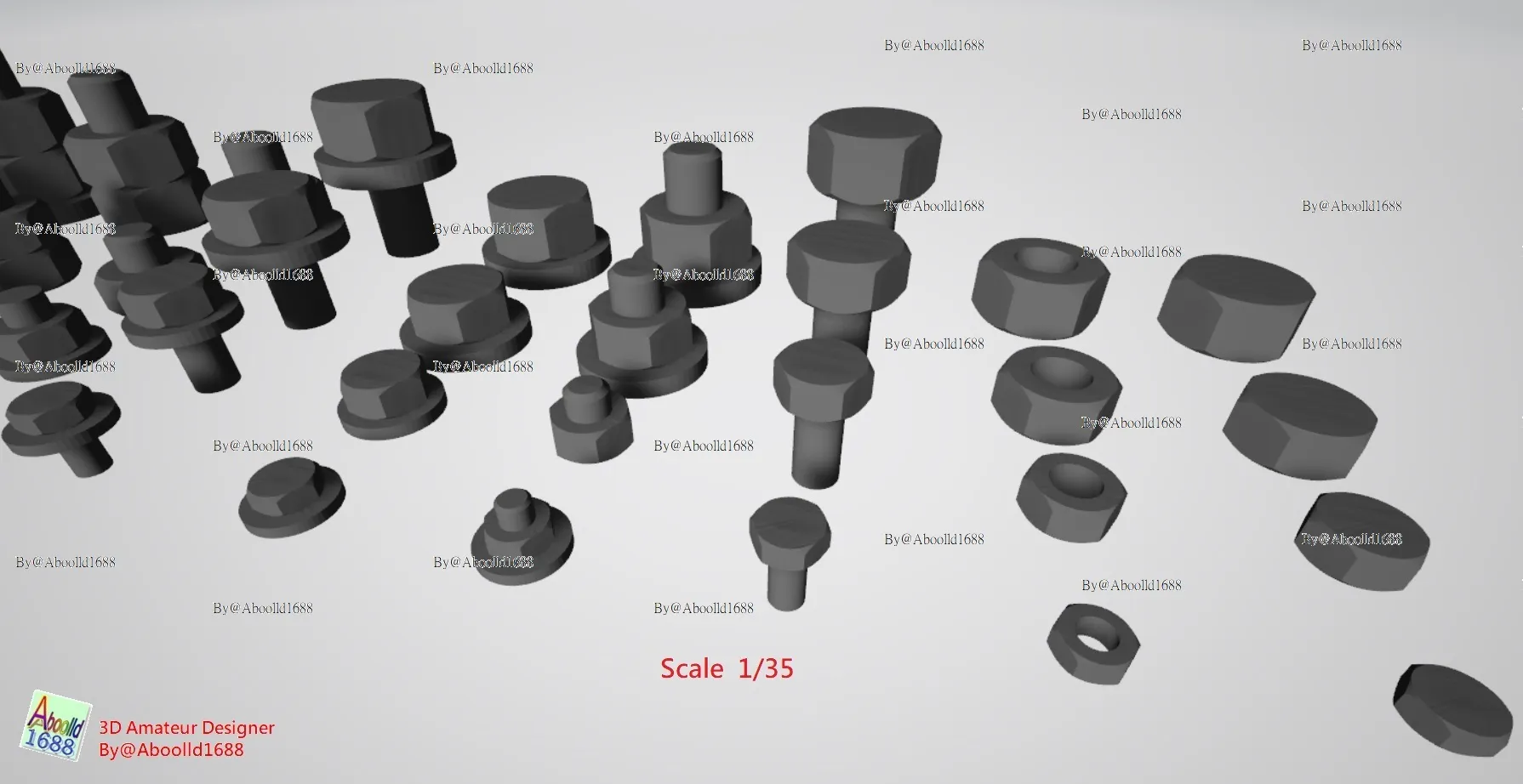 Vehicles & Machinery STL Download - Nuts and Bolts Series.(STL-35)by ...
