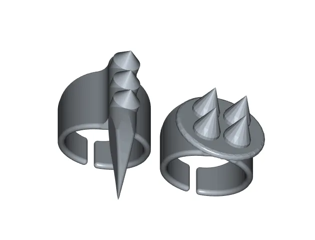 Jewelry & Accessories STL Download - 6 spiked finger ringsby Indice89