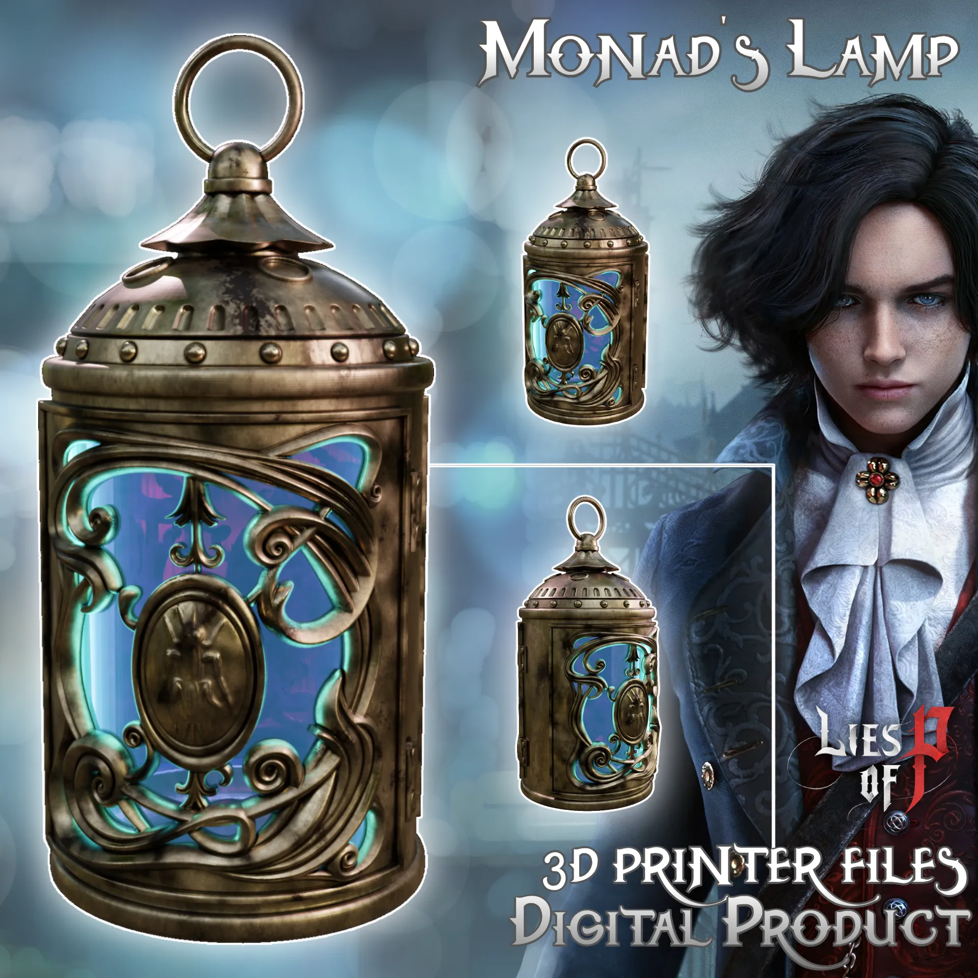 Lighting & Lamps STL indir - Pinocchio Monad's Lamp Lies of P - Krotek-inc