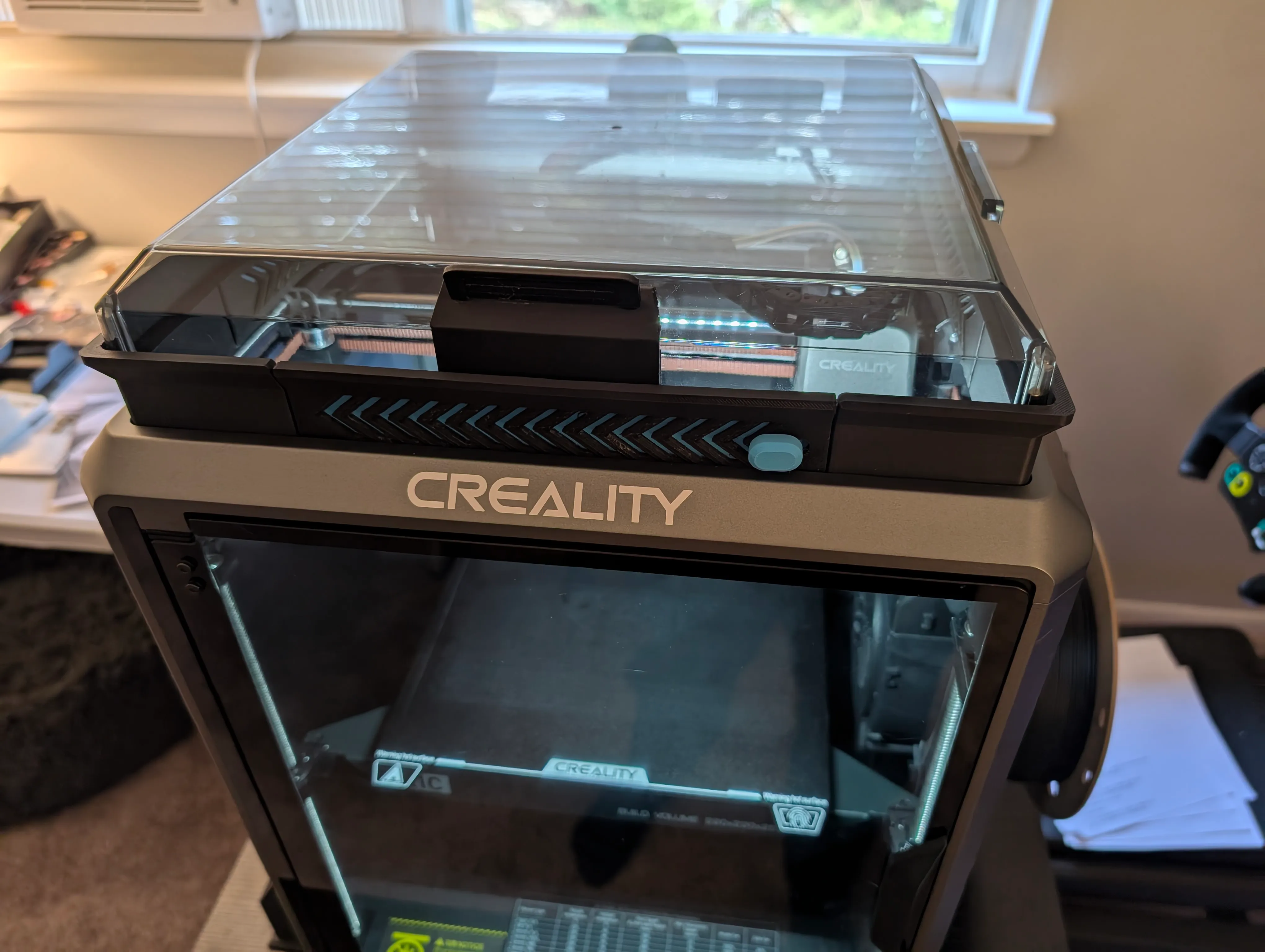 I printed on its side with supports enabled. It came out well. I did have to use some double ...