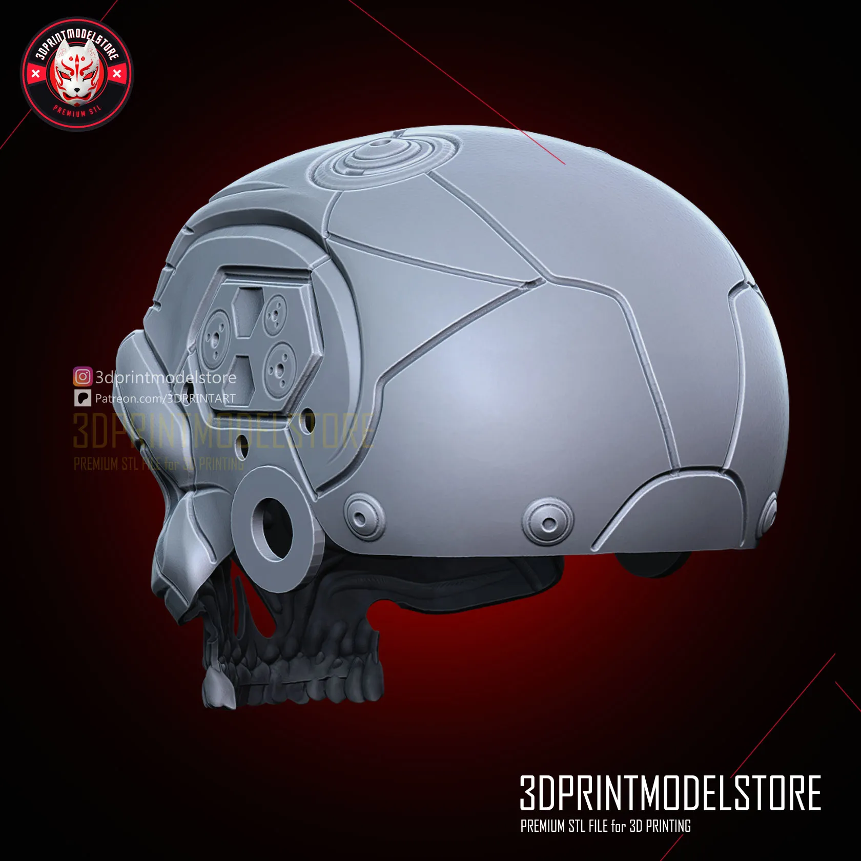 Cosplay STL Download - Terminator Zero Half Mask - Premium STL for ...