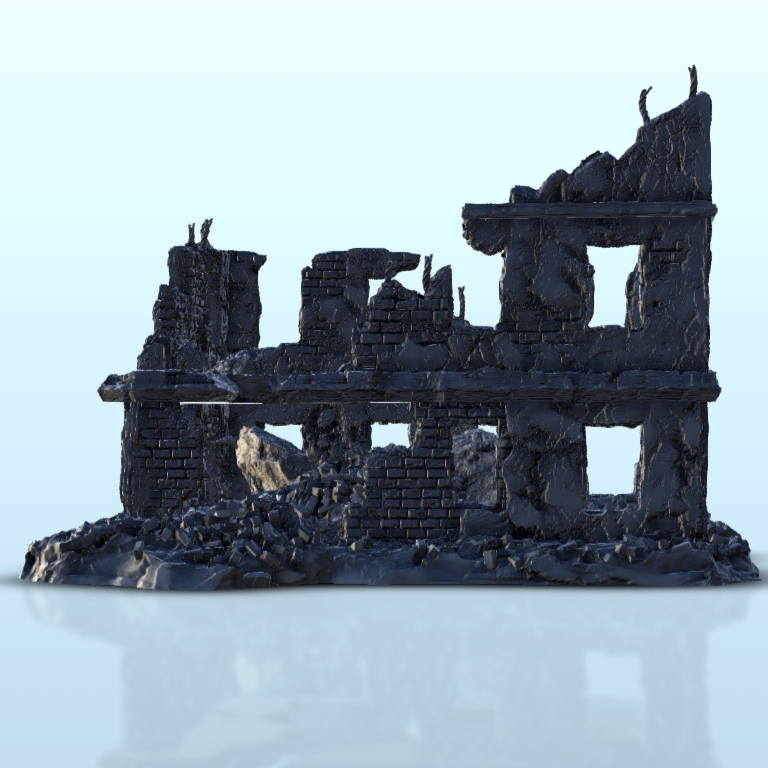 Ruined urban building 10 - WW2 Terrain scenery diaroma | 3D models ...