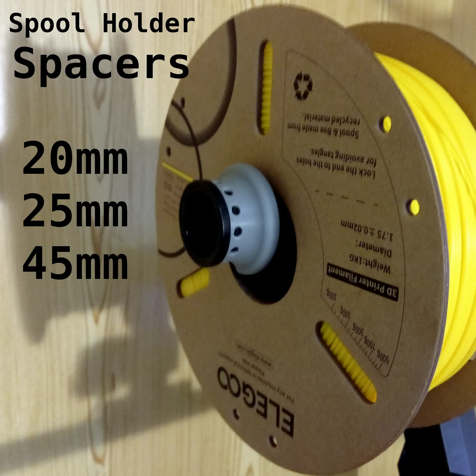 3D Printer Files | 3MF File | Ender spool holder spacers. 20, 25 and ...