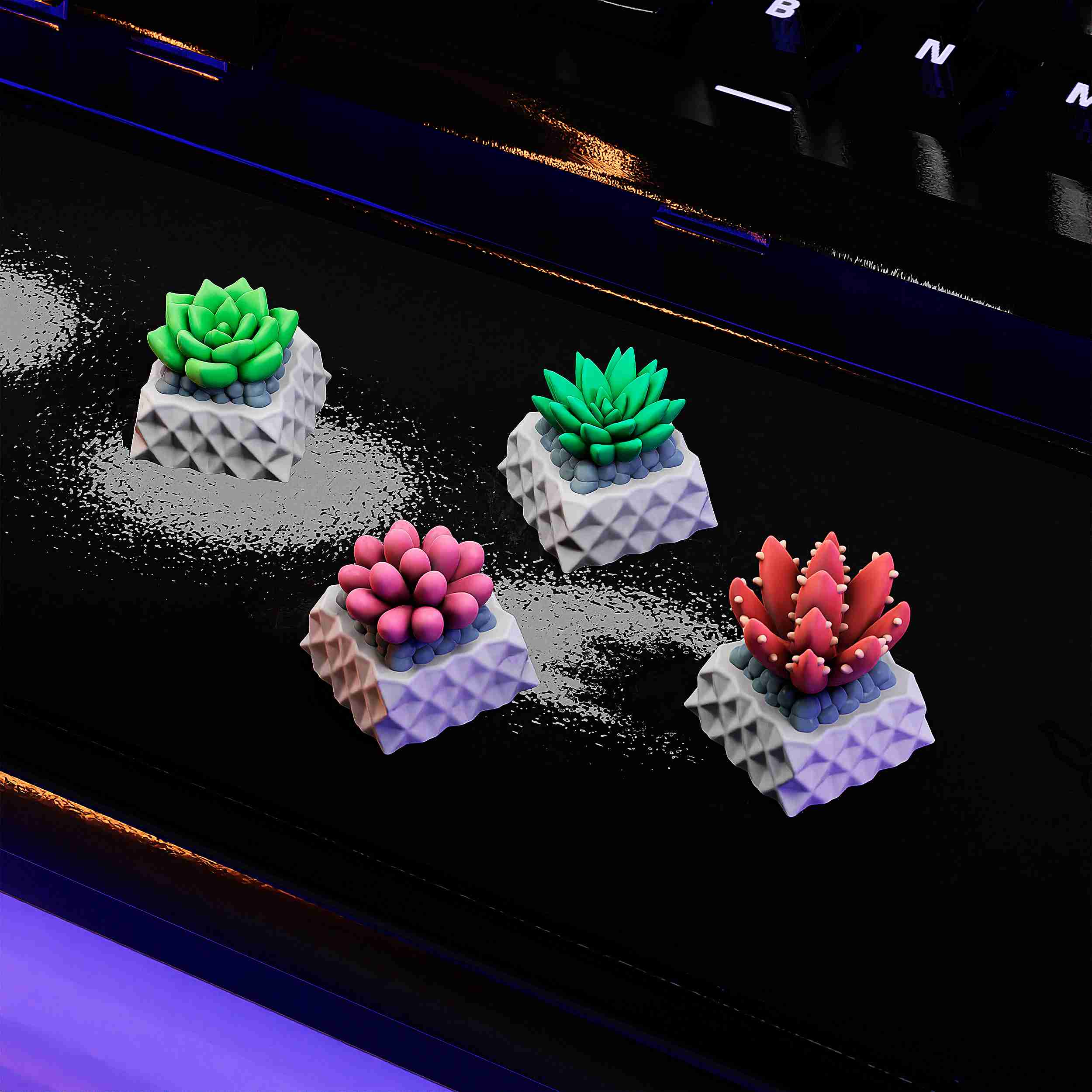 Succulents Plants Keycaps - Mechanical Keyboard | 3D models download ...