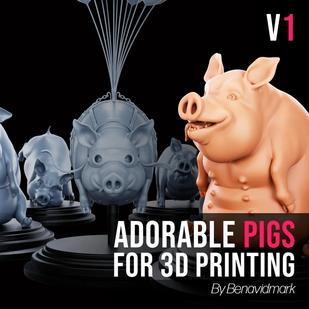 Board Games & Card Games STL Descarga - Pigs for 3d print - Benavidmark