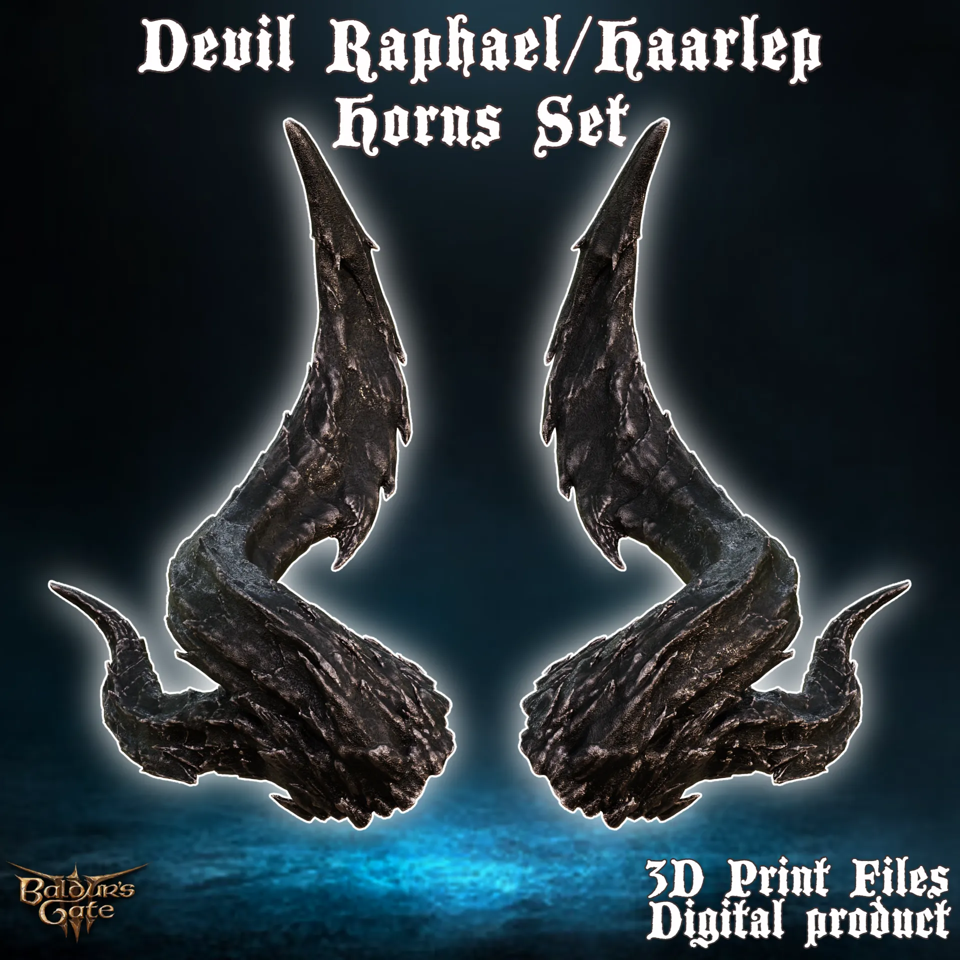 Cosplay STL Download - Devil Raphael/Haarlep Incubus Cosplay Horns ...