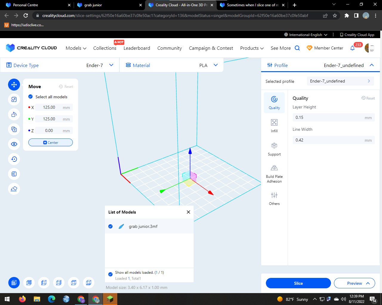 Sometimes when I slice one of my models in the Creality slicer, it ...