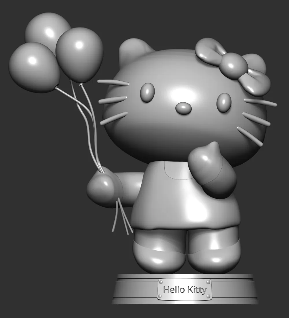 Other STL Download - Hello Kitty With Ballonsby LoveModels