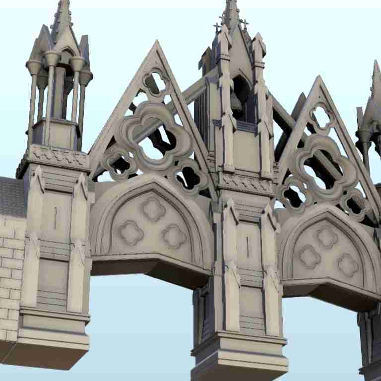 Gothic building with sophisticated arch 19 - scenery medieva | 3D ...