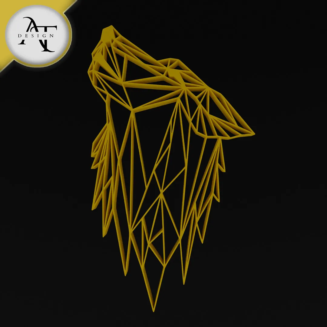 Sculptures & Artworks STL Download - Wolf - Geometric - 2D Wall Art ...