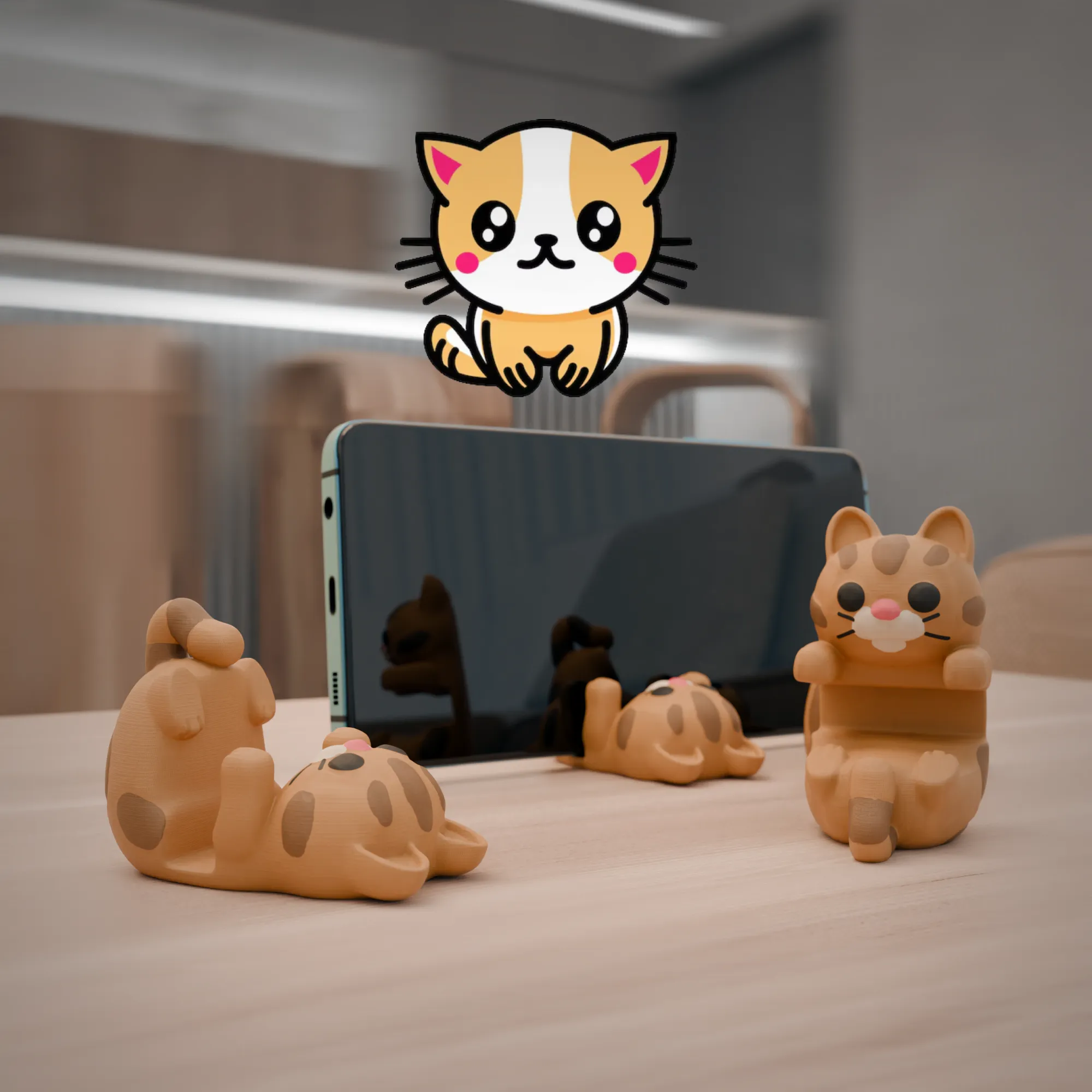 CAT PHONE STAND CUTE! | 3D models download | Creality Cloud