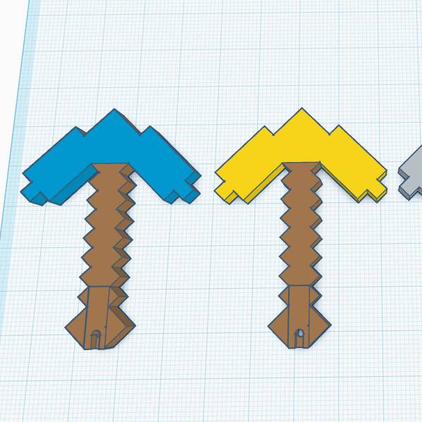 Free Game Props STL Download - Minecraft Kazma Anahtarlıkby Metoz