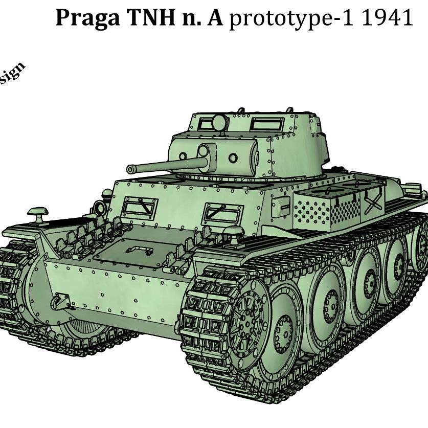 Vehicles & Machinery STL Descarga - Praga TNH n. A / Pz.Kpfw. 38(t ...