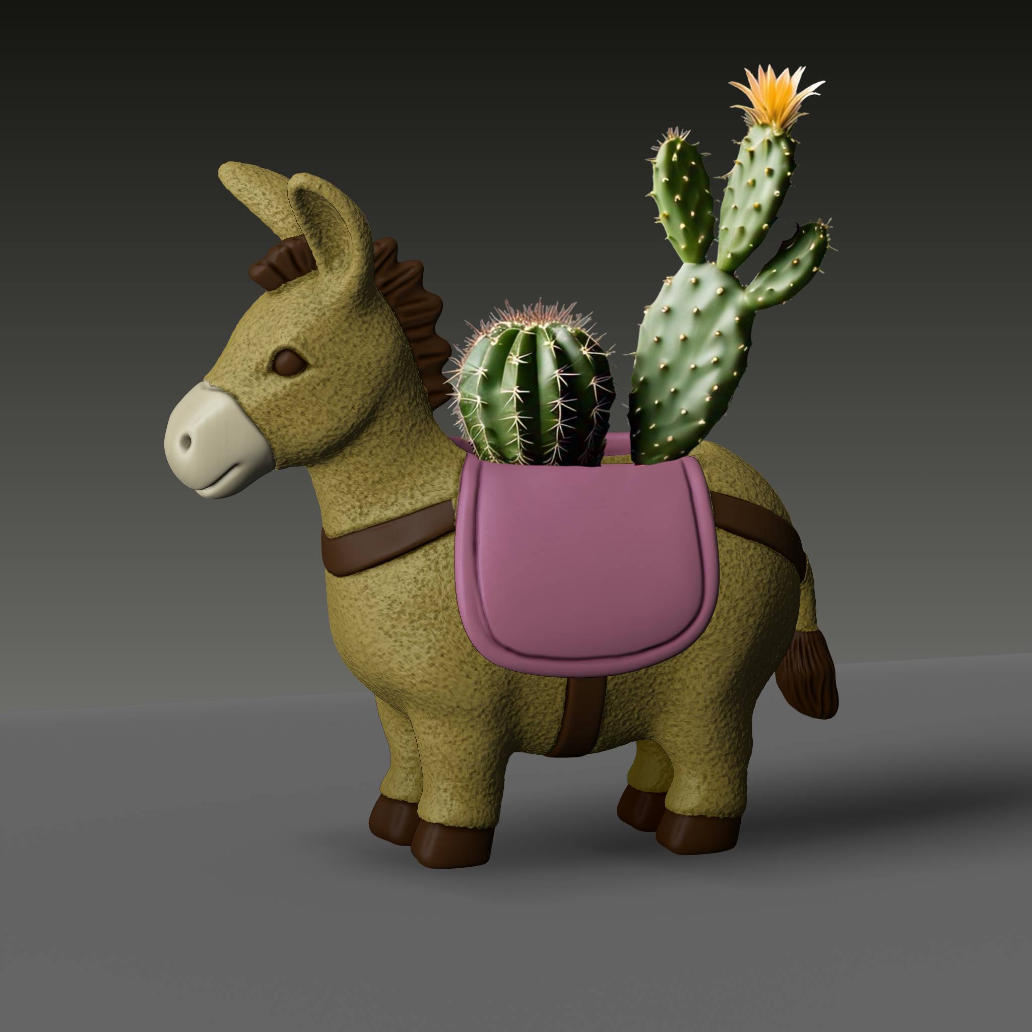 Archivos de impresora 3D | Archivo 3MF | donkey shaped cactus planter ...