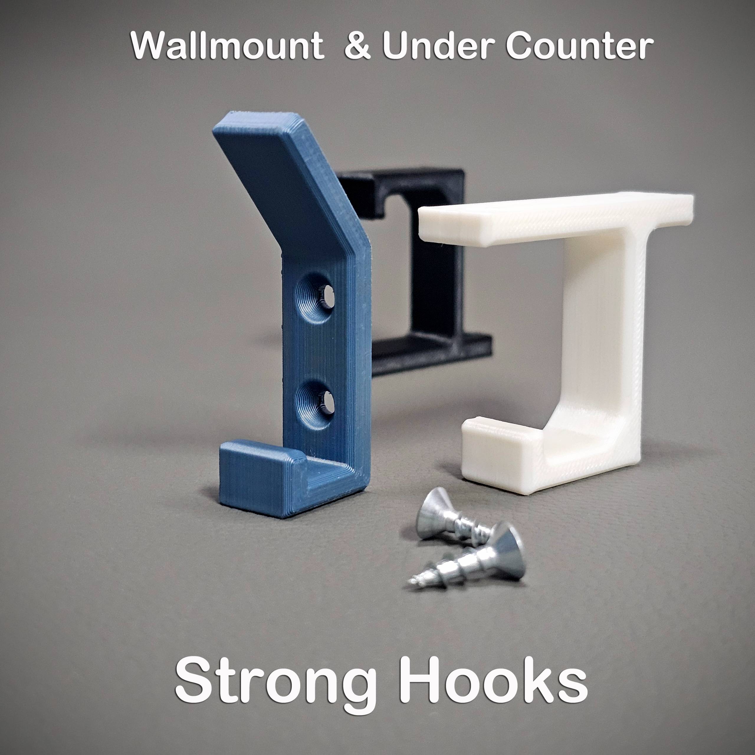 3D Printer Files | 3MF File | Strong Hooks - Wall / Under Counter ...