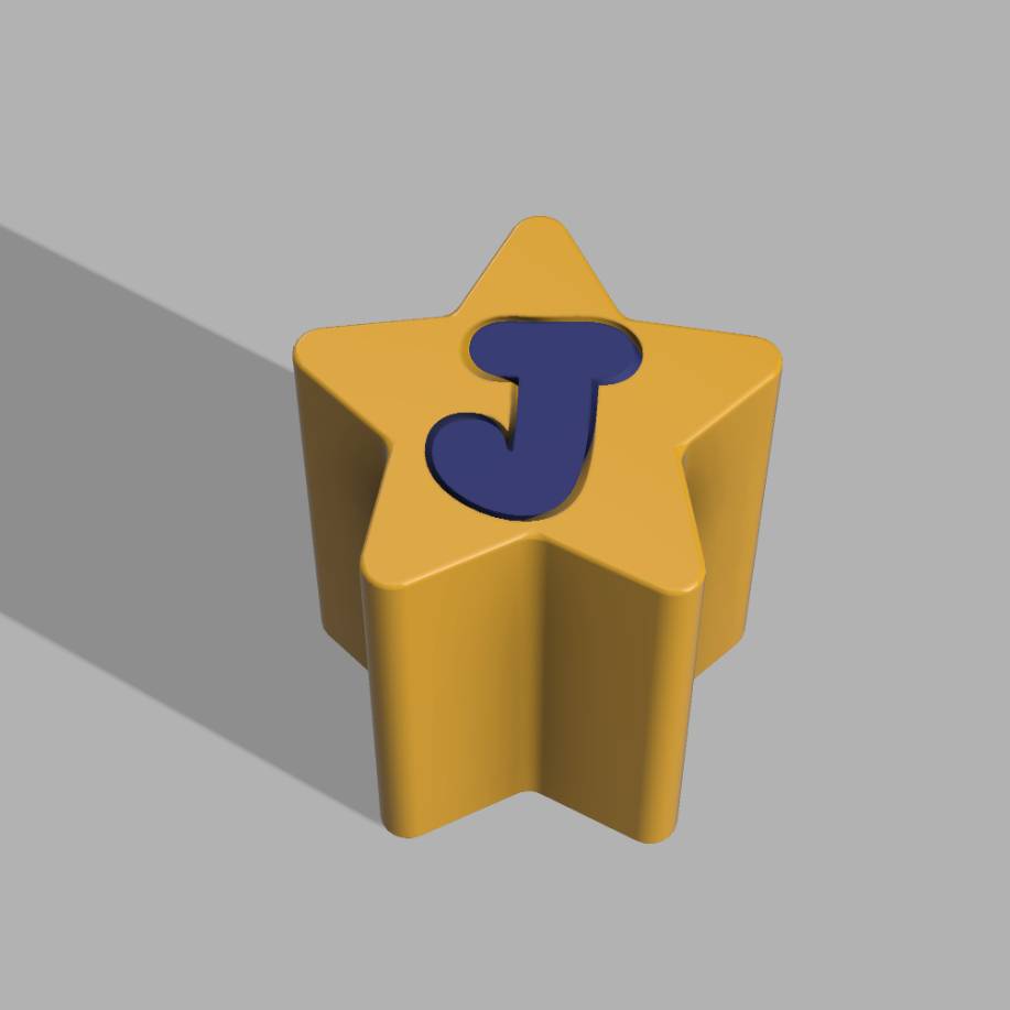 3d yazıcı baskı modelleri | 3MF | Letter J Spiral Fidget Star Shape ...