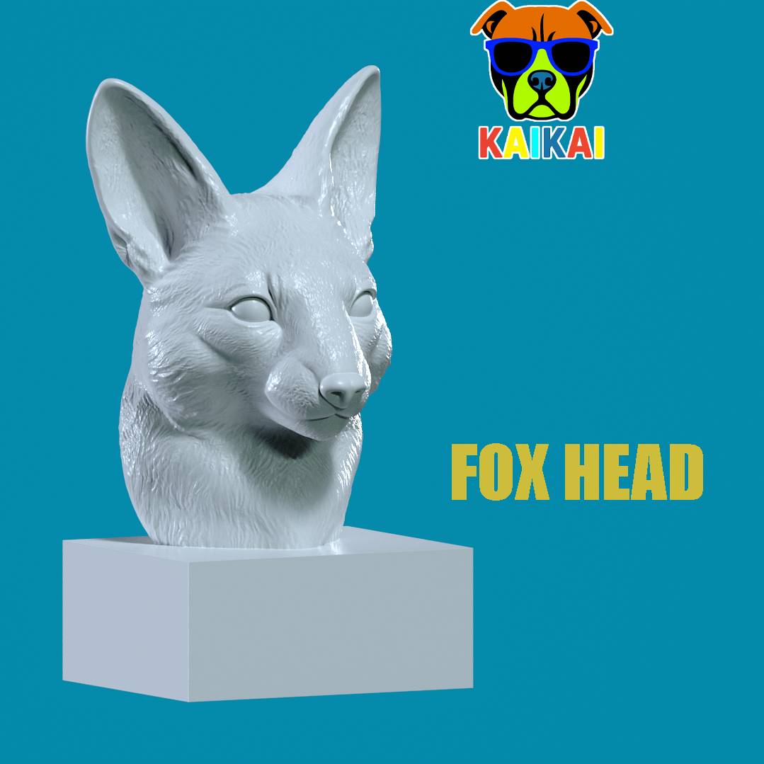 Characters & Creatures STL Download - Fox bust - Fennec Fox head model ...