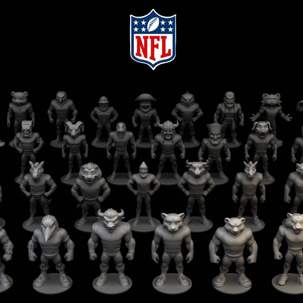 Characters & Creatures STL Download - Miniaturas - NFL Mascotas de ...