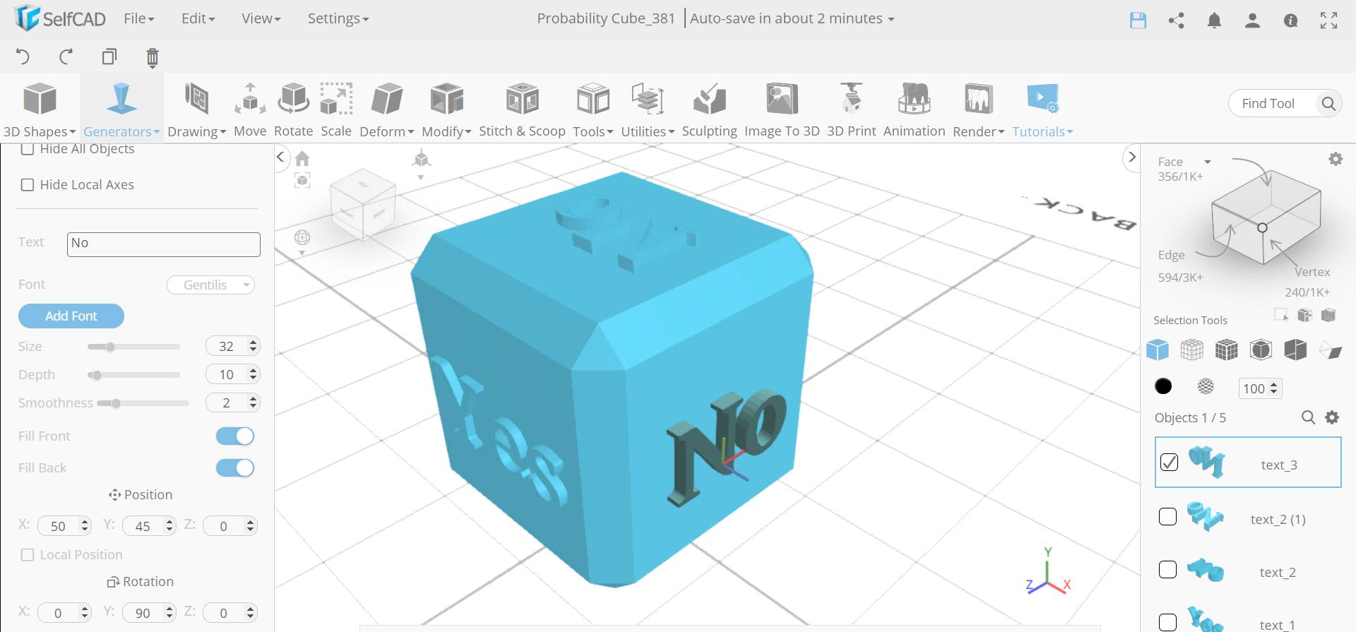 3D PROBABILITY CUBE
