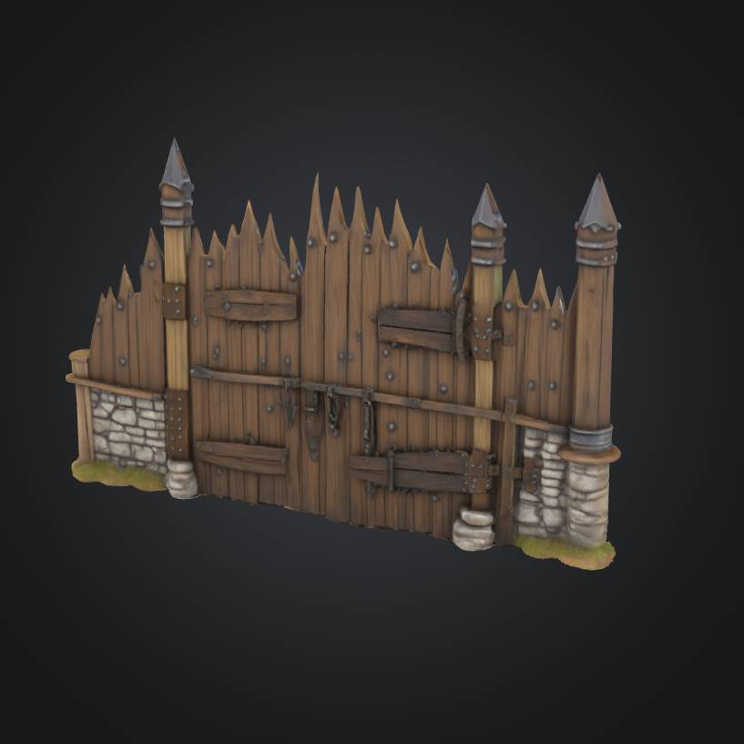 Props & Terrain STL Download - Huge wooden and metal ork gate rpg ...