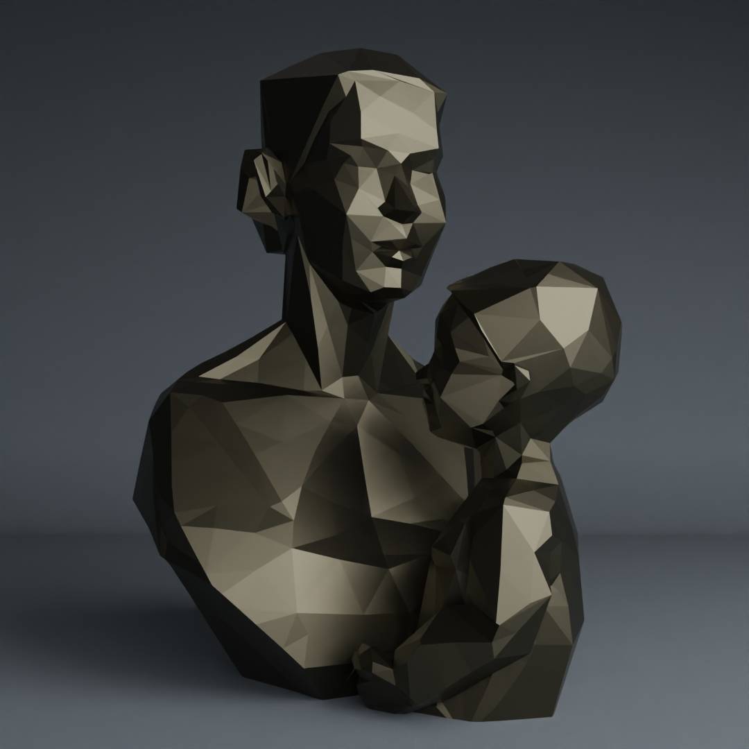 Free Sculptures & Artworks STL Download - Elegant and modern Lowpoly ...