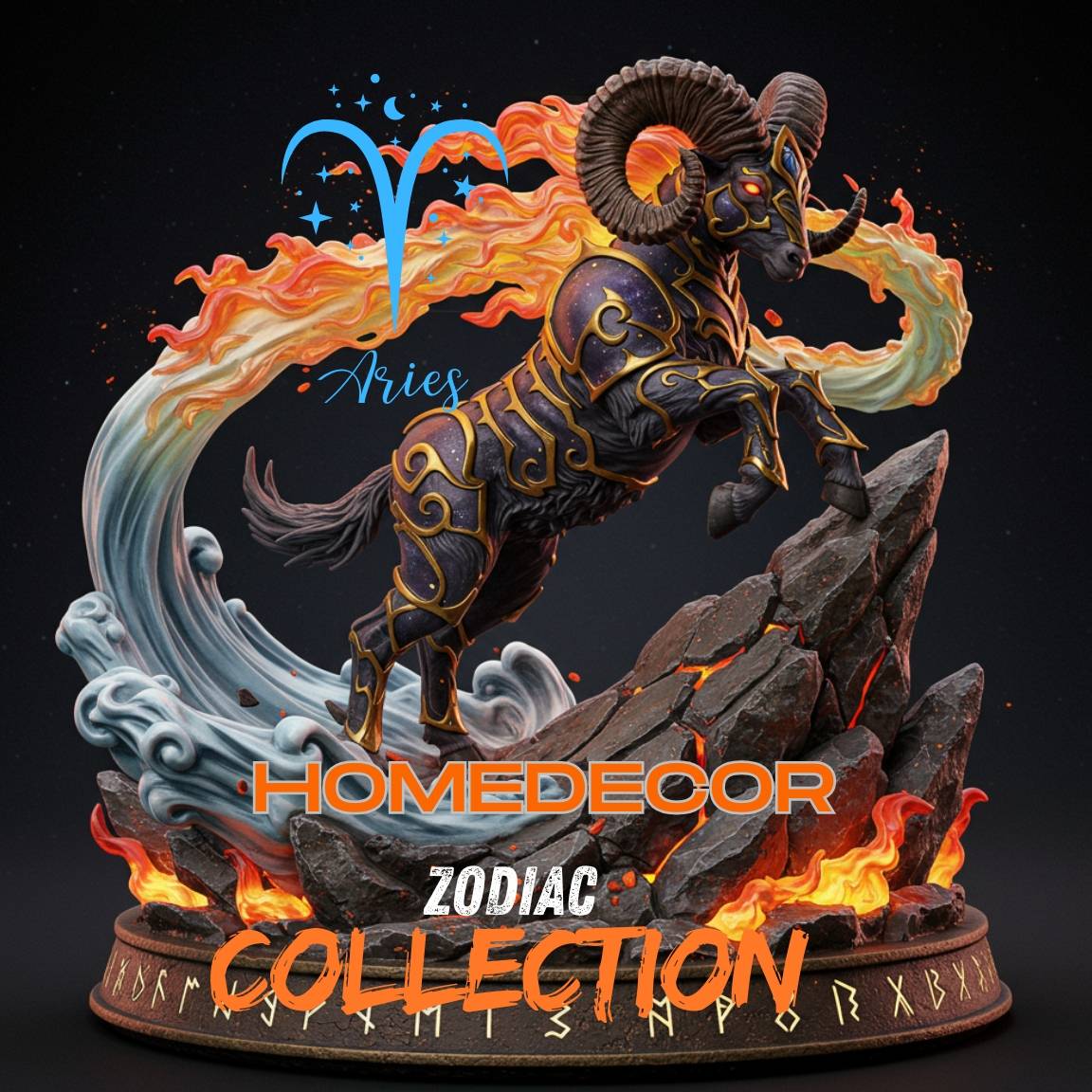 3D Printer Files | 3MF File | Aries Zodiac Sign sculpture | Creality Cloud