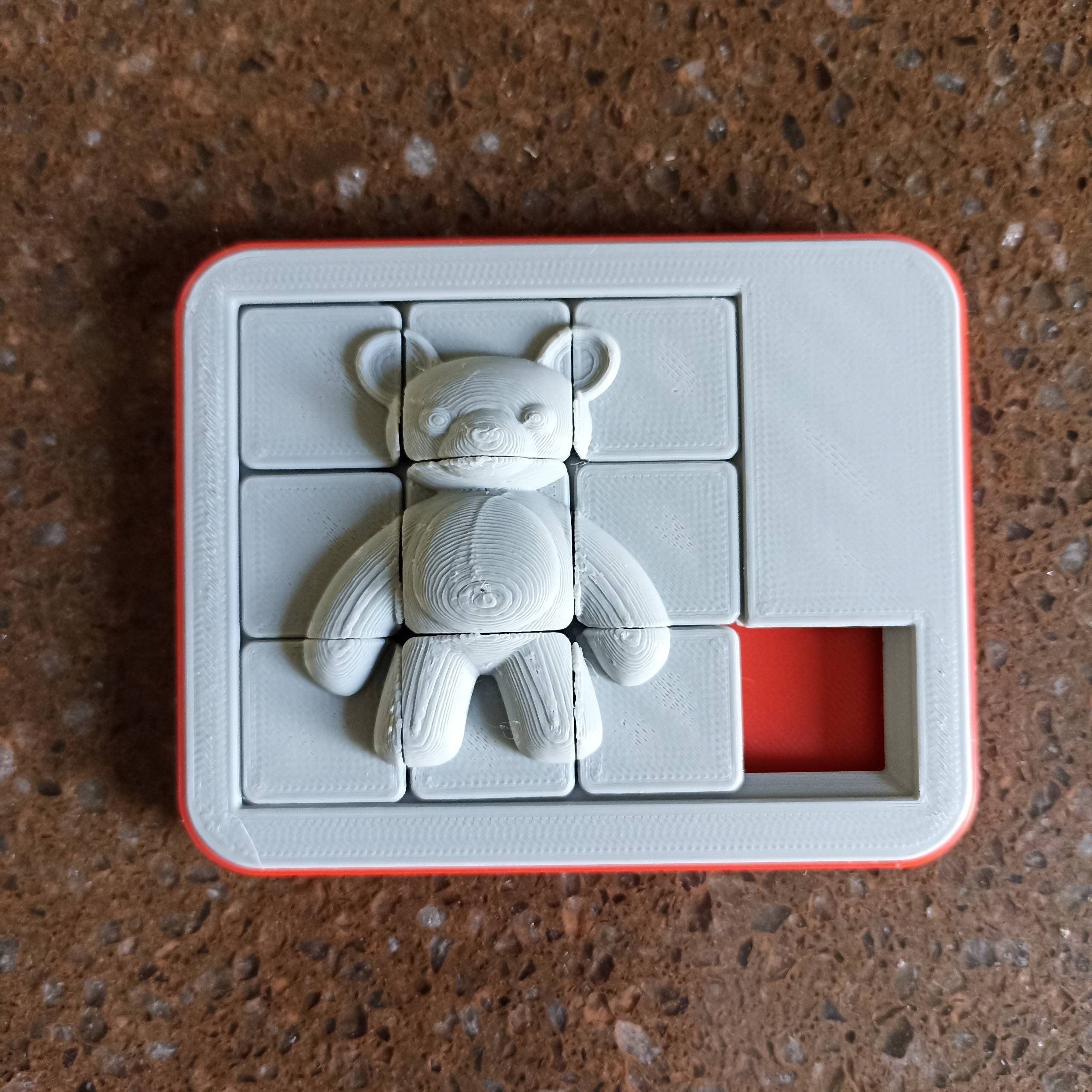 3D Printer Files | 3MF File | cool fidget toy puzzle 9 sliding pieces teddy | Creality Cloud