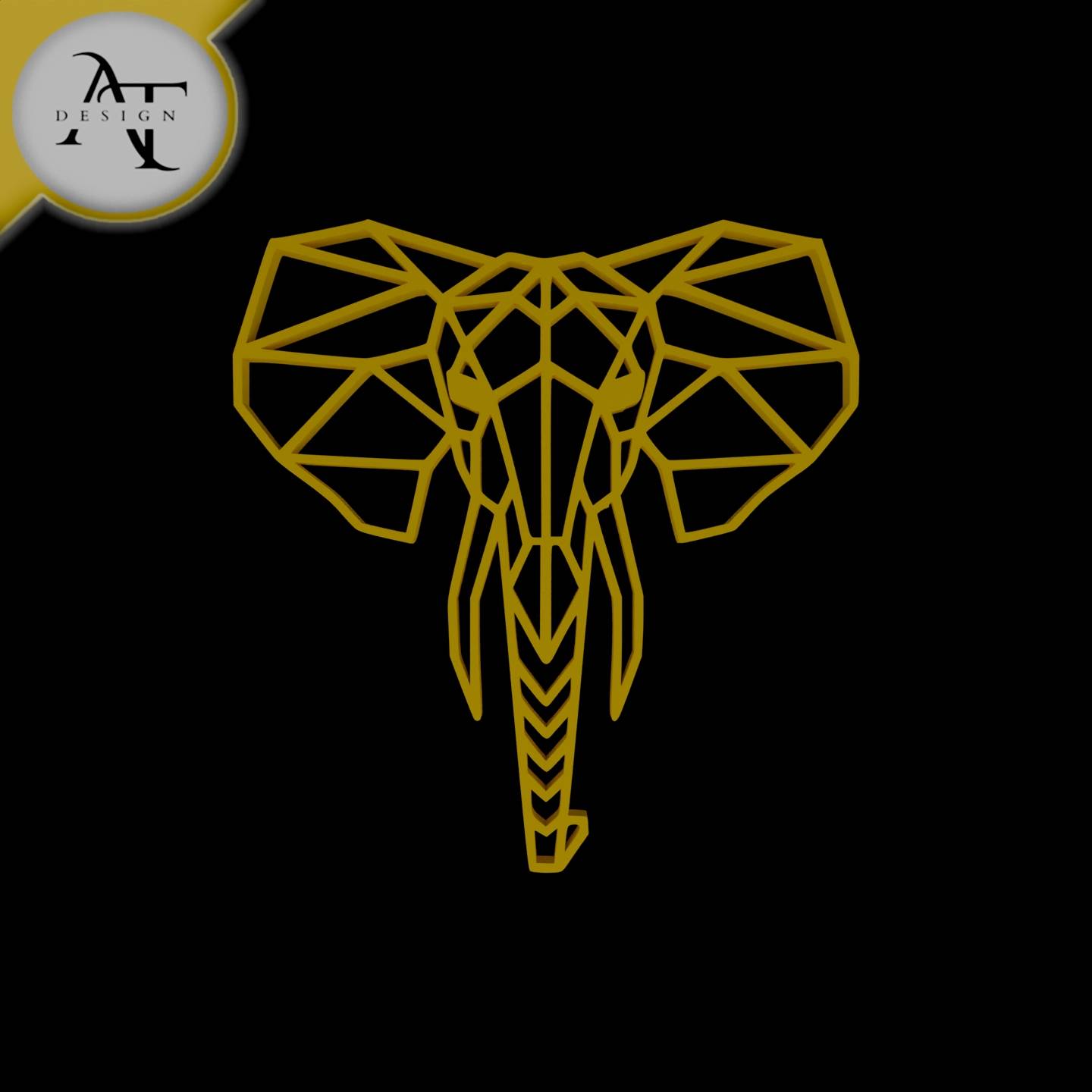 Home Decorations & Ornaments STL Download - Elephant - Geometric - 2D ...