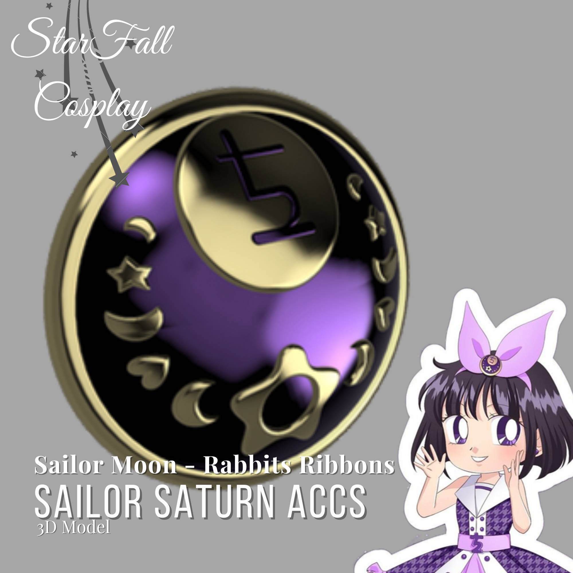 Cosplay STL Download - Saturn Rabbit Ribbon Cosplay Accessoriesby ...