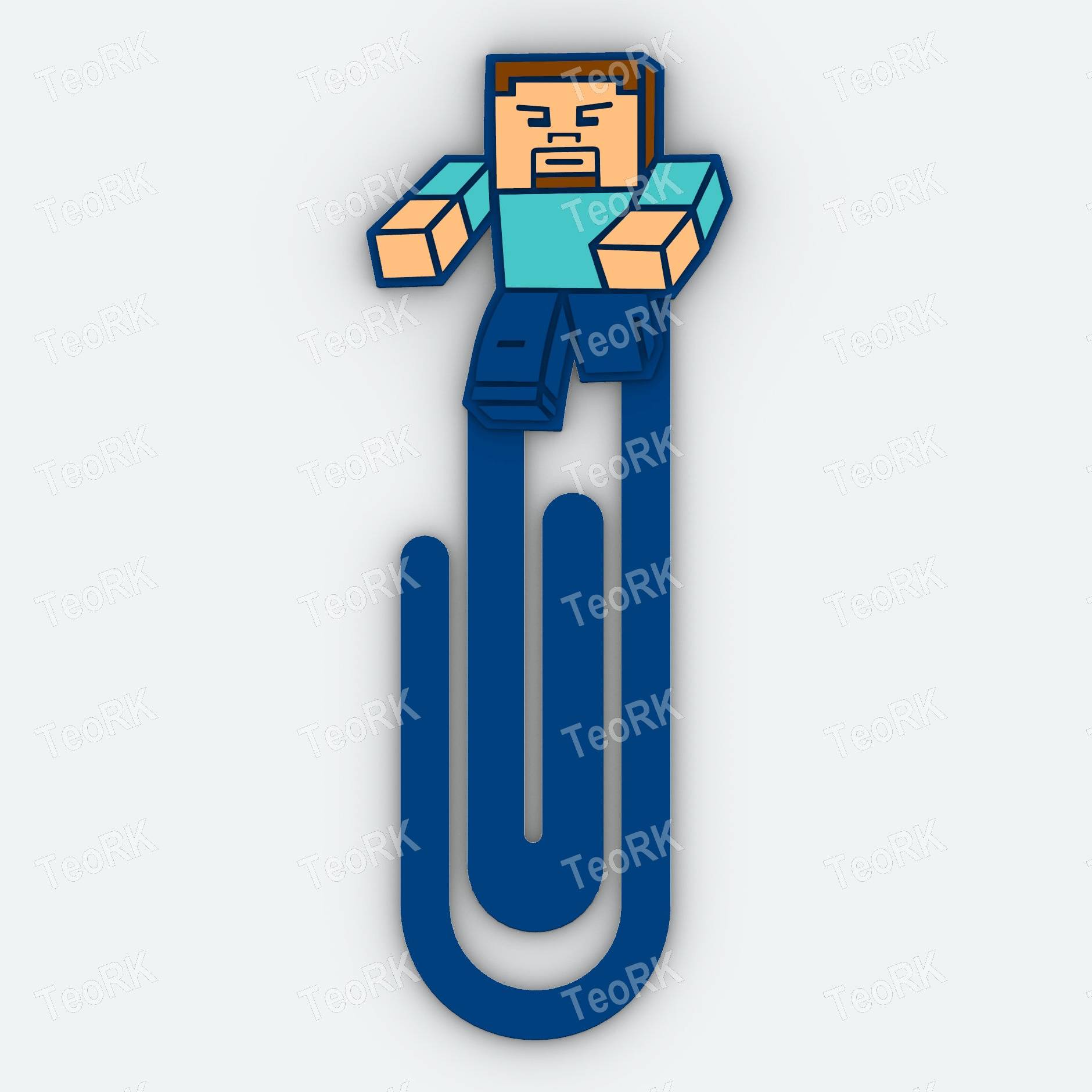 Other STL Download - Paperclip MINECRAFT STEVE - bookmarkby TeoRk