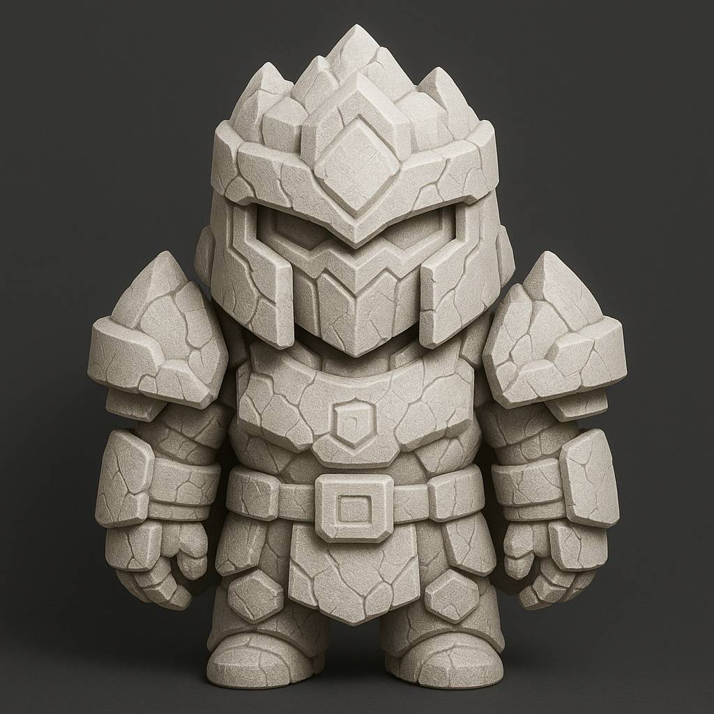 Other STL Download - Stoneheart Warden: Chibi Earth Knightby Meta Mystery