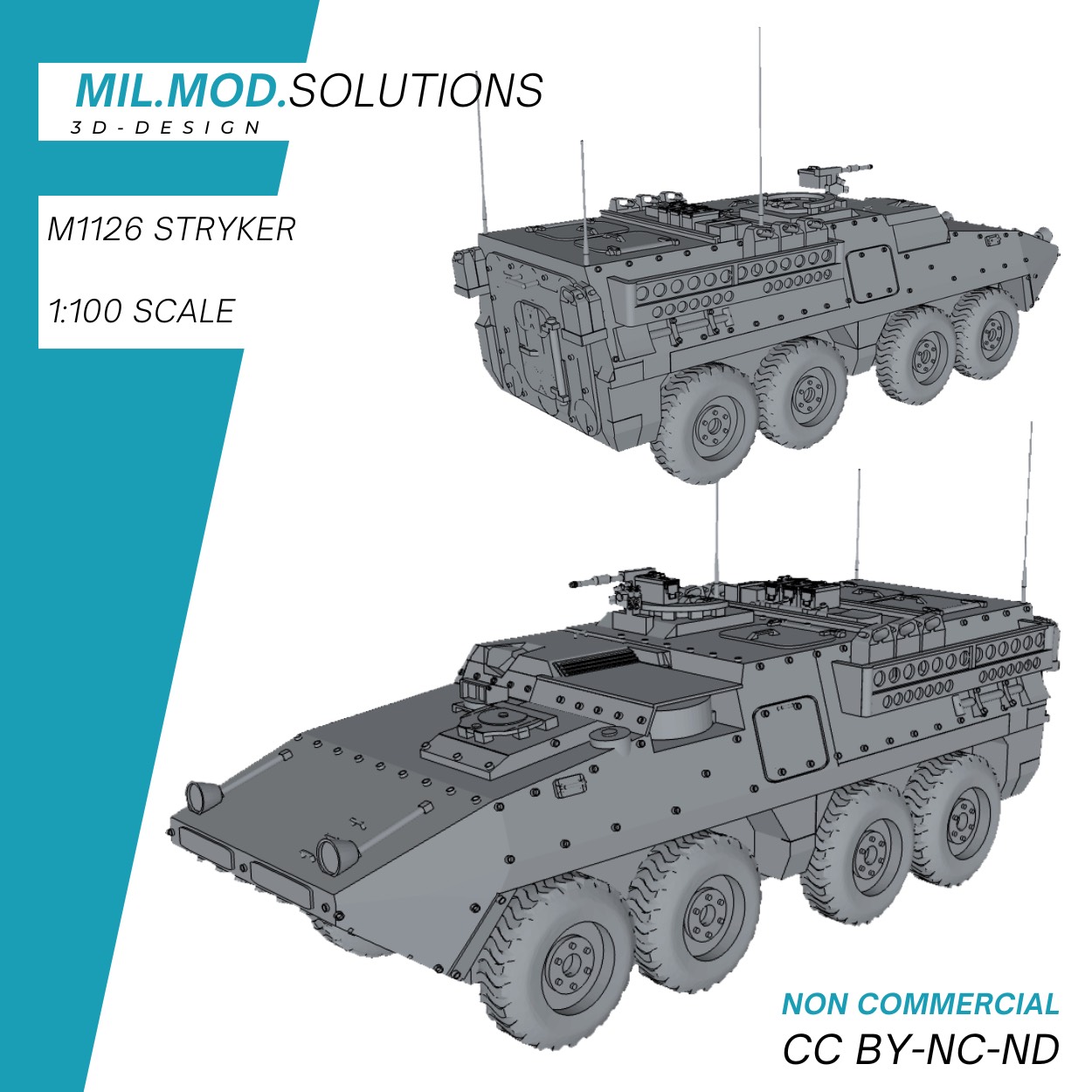 Vehicles & Machinery STL Download - M1126 stryker commander`s vehicleby ...